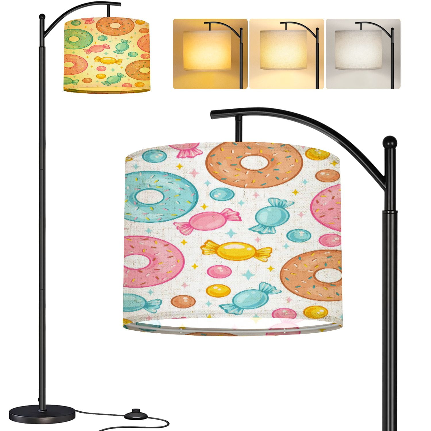 Arc Floor Lamp seamless pattern candies donuts Sweet candy donut ...