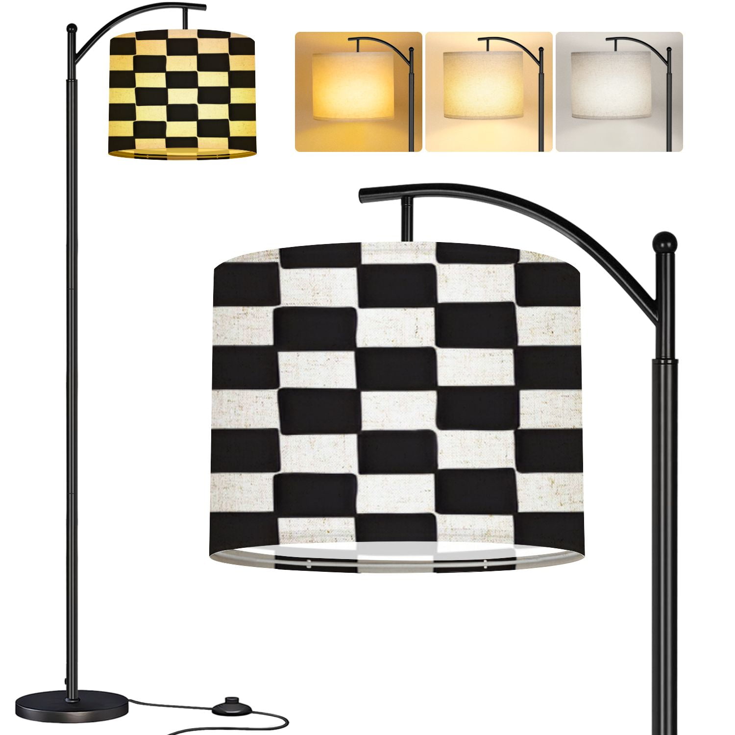 Arc Floor Lamp seamless pattern hand drawn sketch doodle chessboard ...