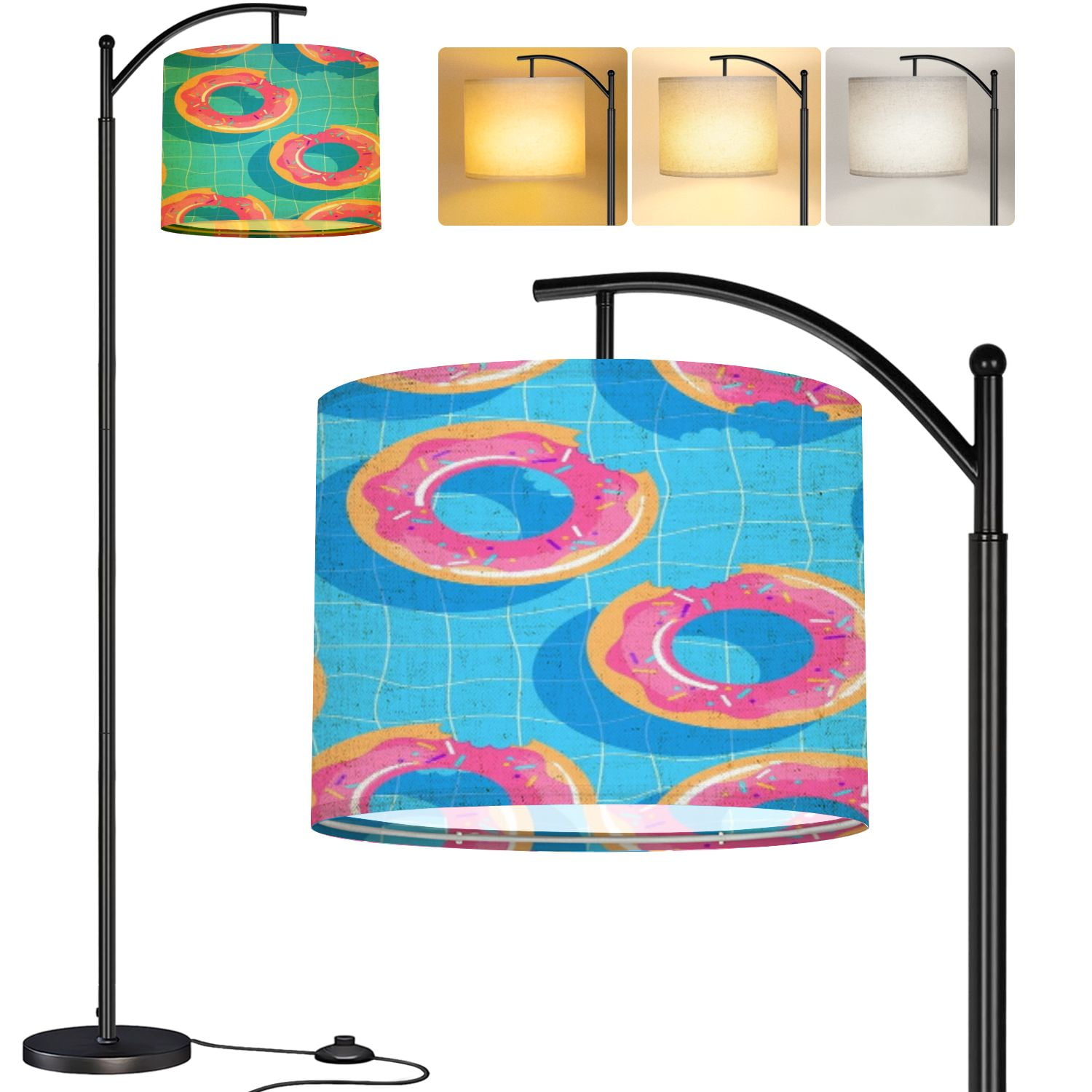 Arc Floor Lamp seamless pattern rubber inflatable donut for pool Swim ...