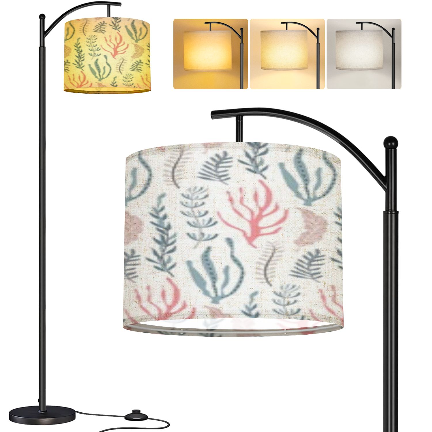 Arc Floor Lamp seamless pattern underwater ocean coral plants corals ...