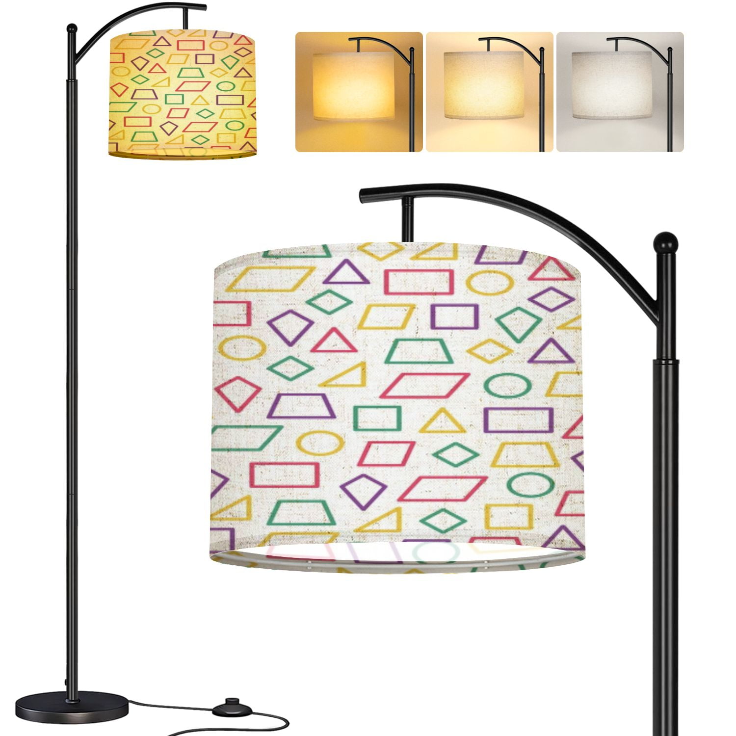 Arc Floor Lamp seamless pattern various shapes outline areas ...