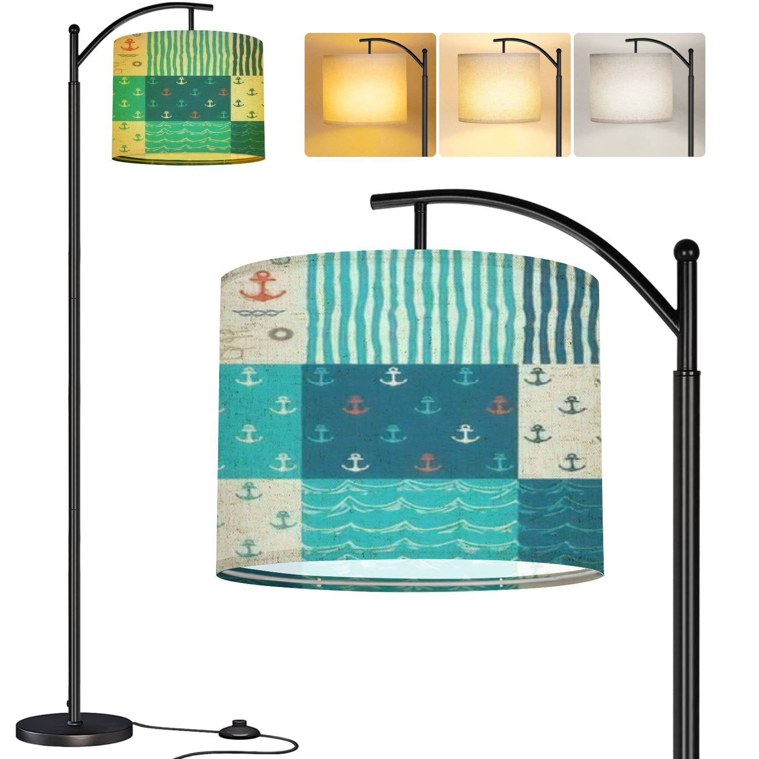 Arc Floor Lamp seamless patterns marine symbols Use to quilting patches ...