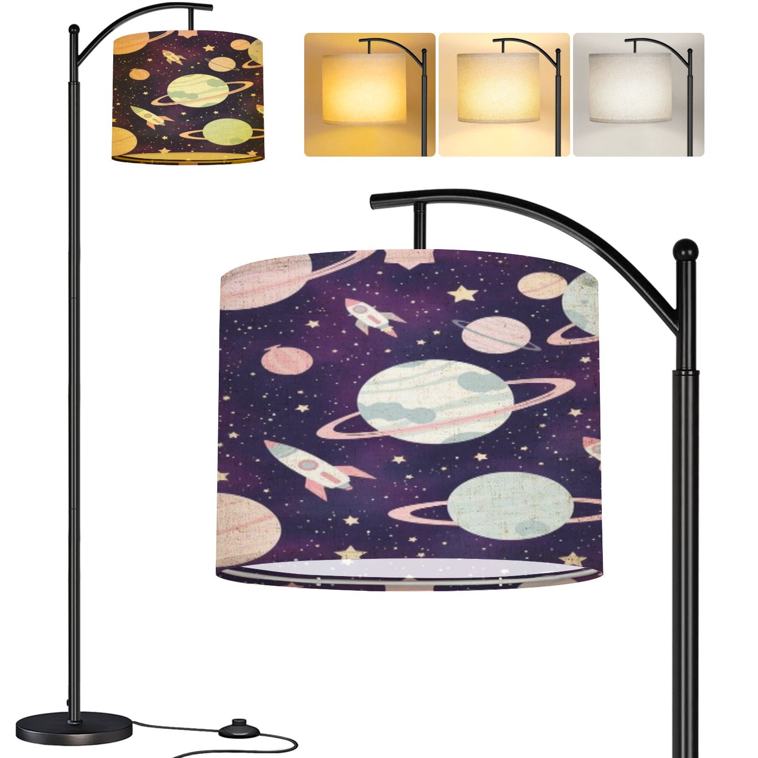 Arc Floor Lamp This seamless space features dreamy pastel color palette ...