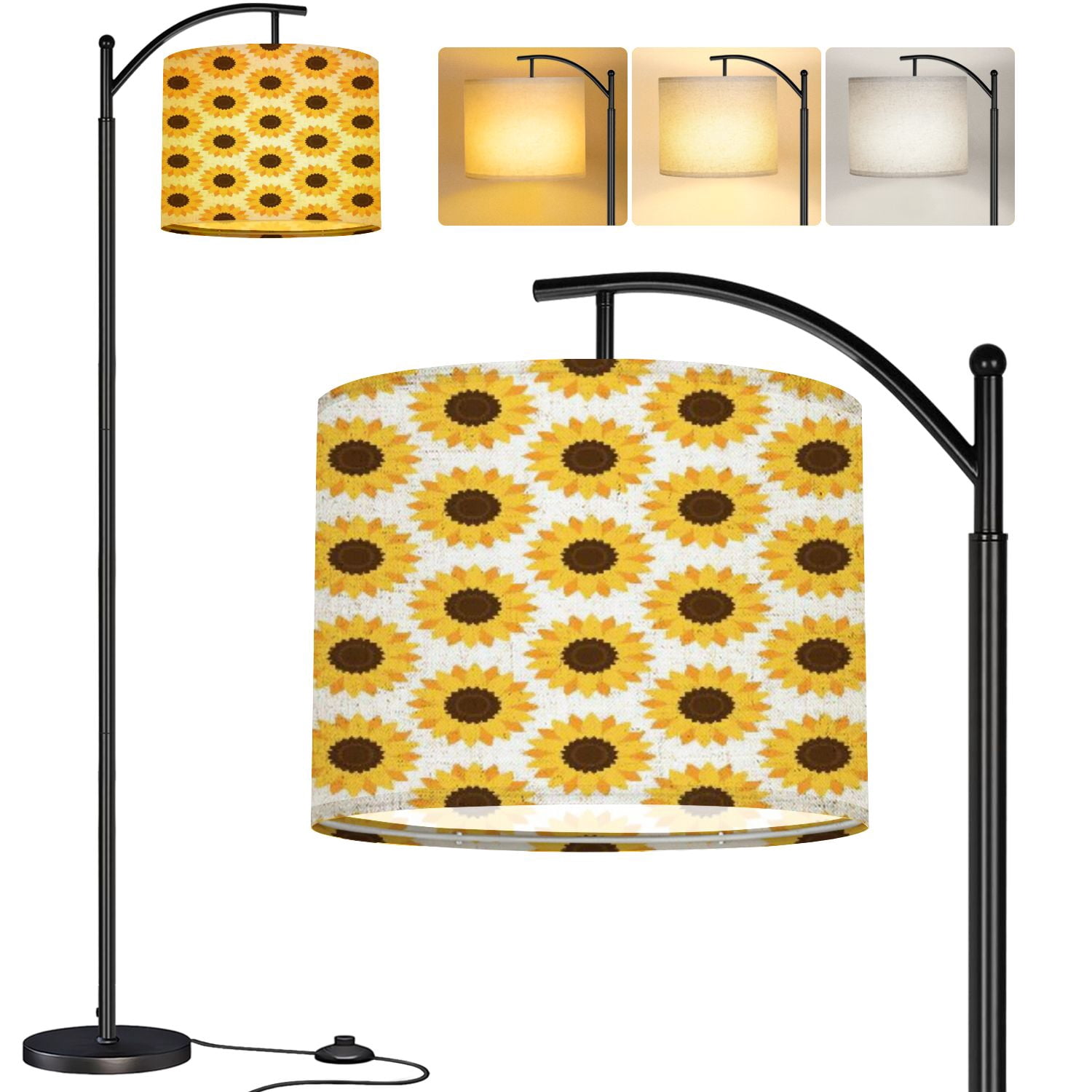 Arc Floor Lamp seamless sunflower pattern floral pattern autumn ...
