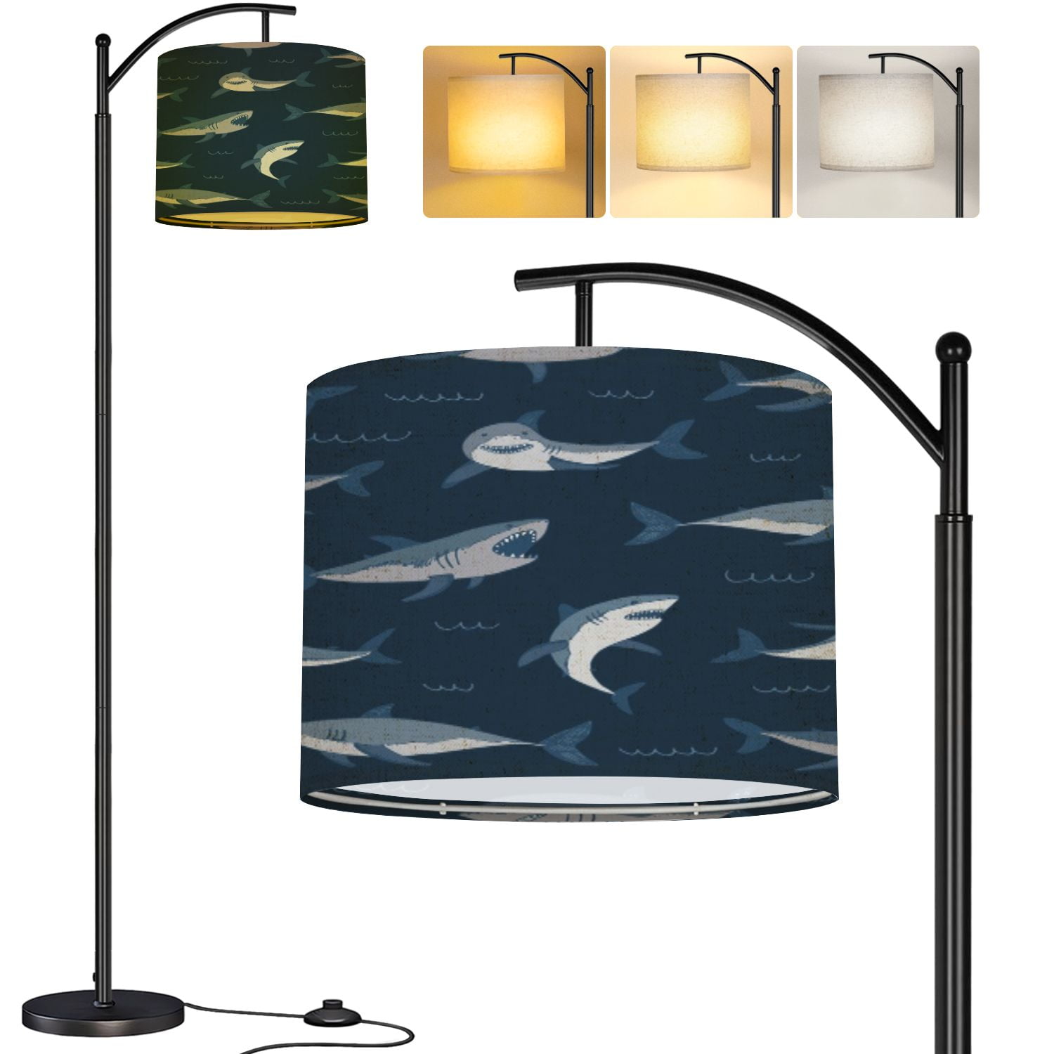 Arc Floor Lamp shark sea animal wild hand drawn doodle illustrations ...