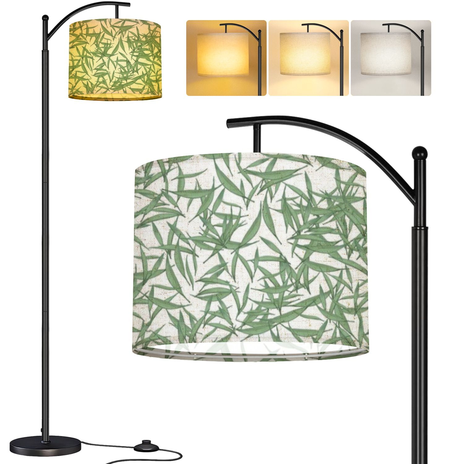 Arc Floor Lamp simple bamboo leaf green white color scheme ideal for ...