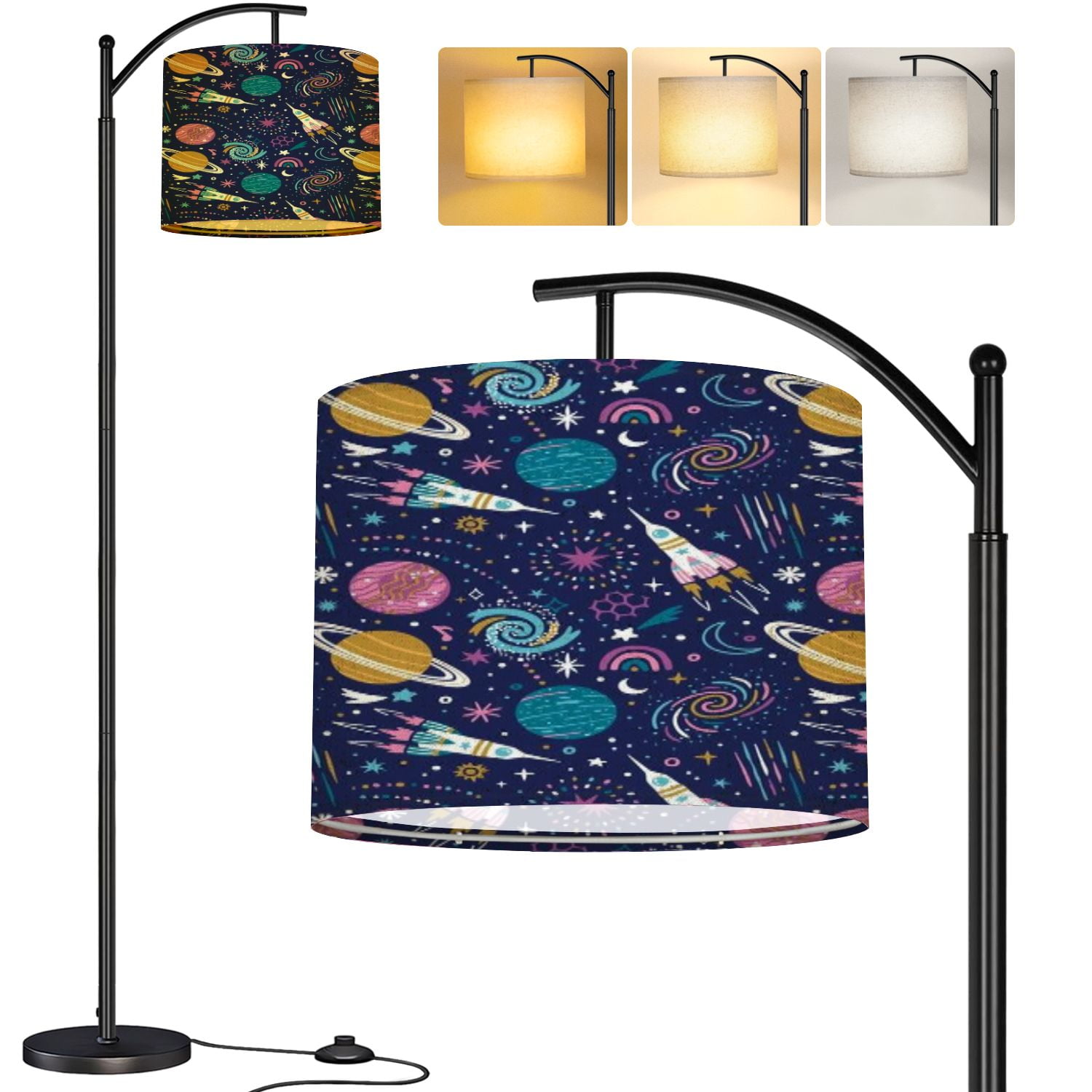 Arc Floor Lamp space seamless planets spaceships galaxy stars Bright ...