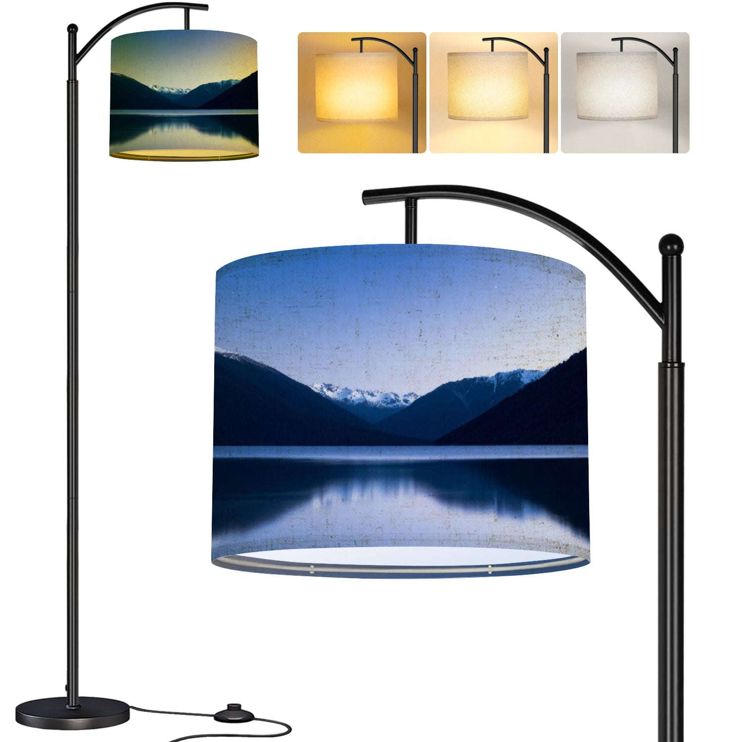 Arc Floor Lamp stunning reflection alps mountain lake after sunset St ...
