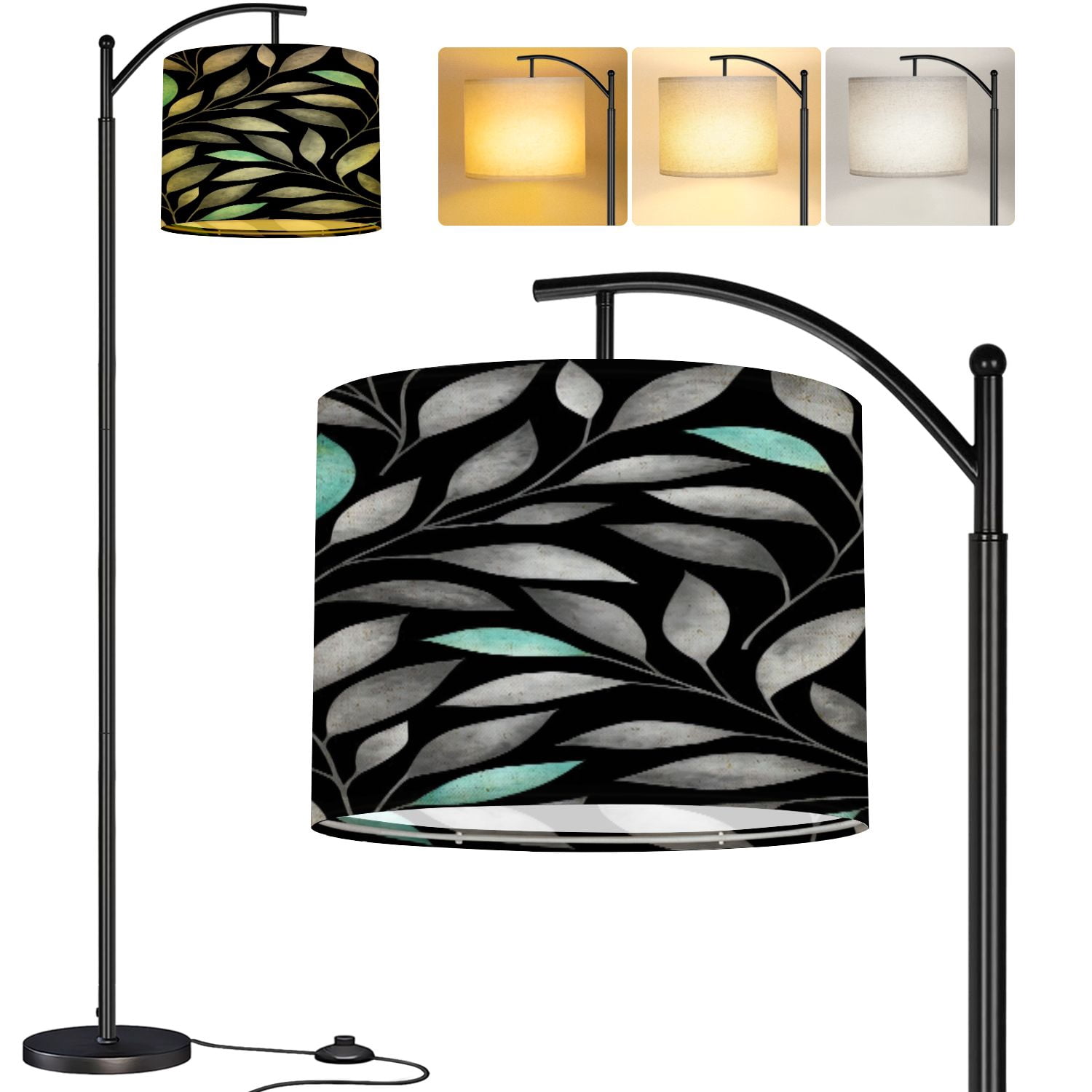 Arc Floor Lamp stylized tree branches watercolor drawn Tall Modern ...