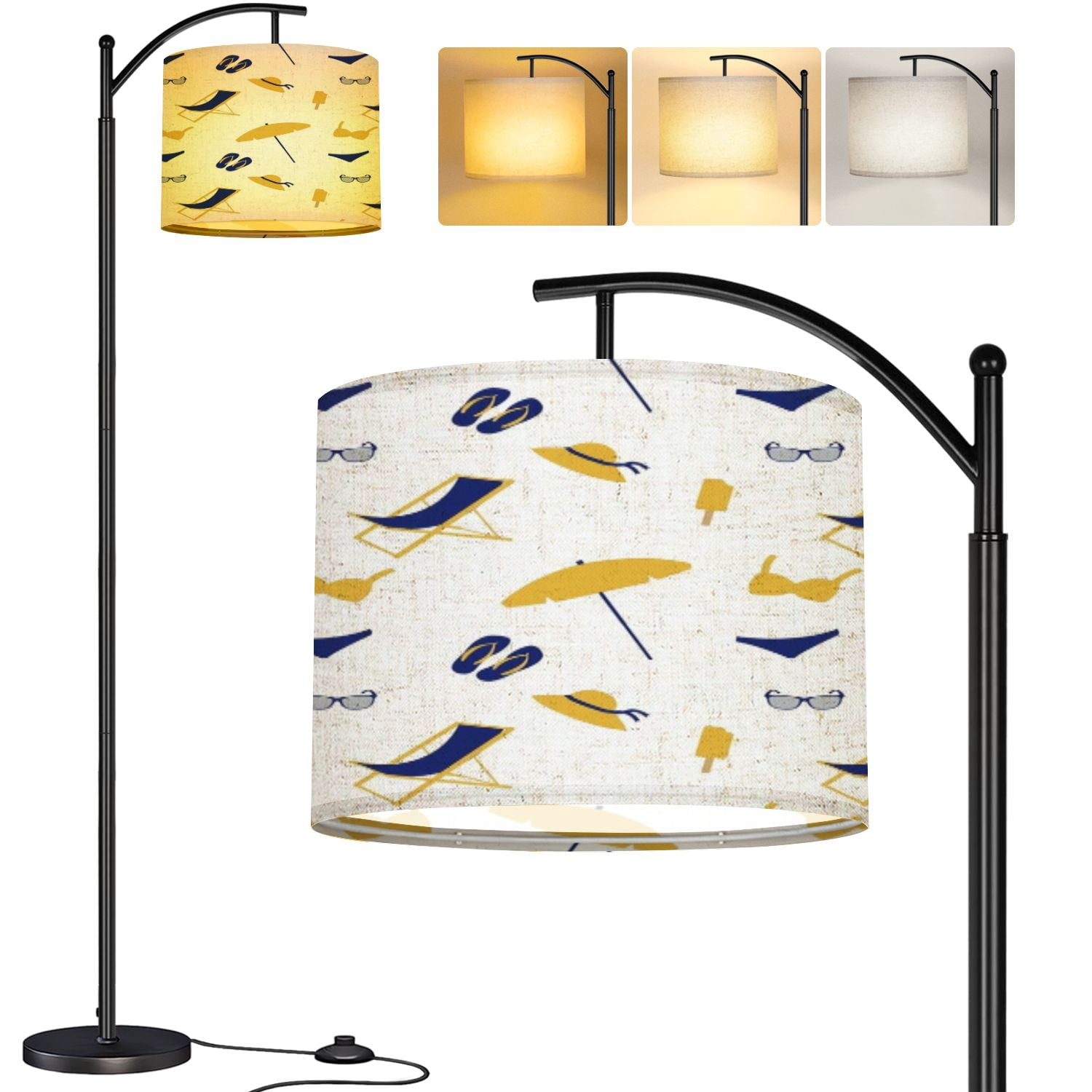 Arc Floor Lamp summer beach seamless parasol swimsuit flip flops ice ...