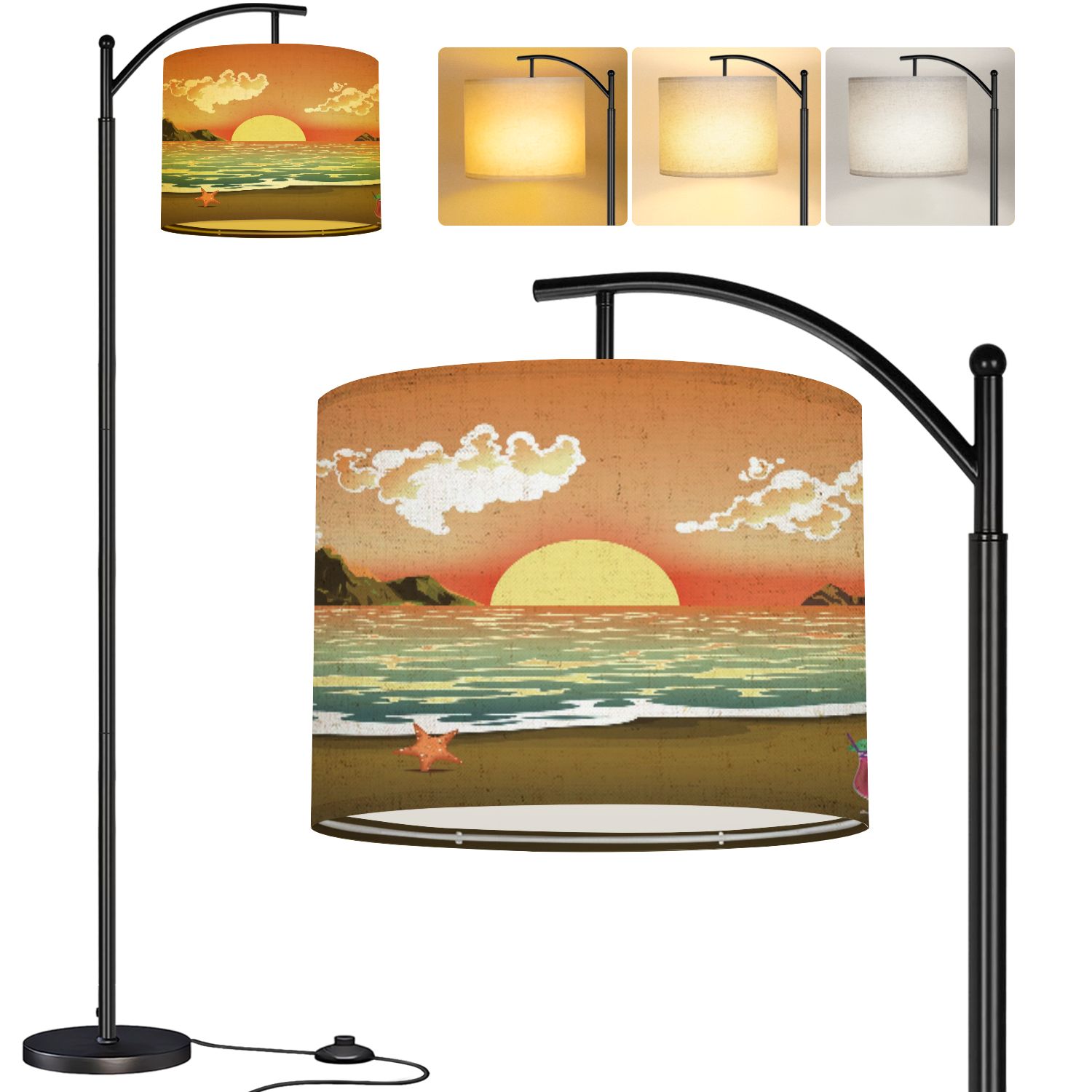 Arc Floor Lamp summer sea sunset wave clouds beach island vacation ...