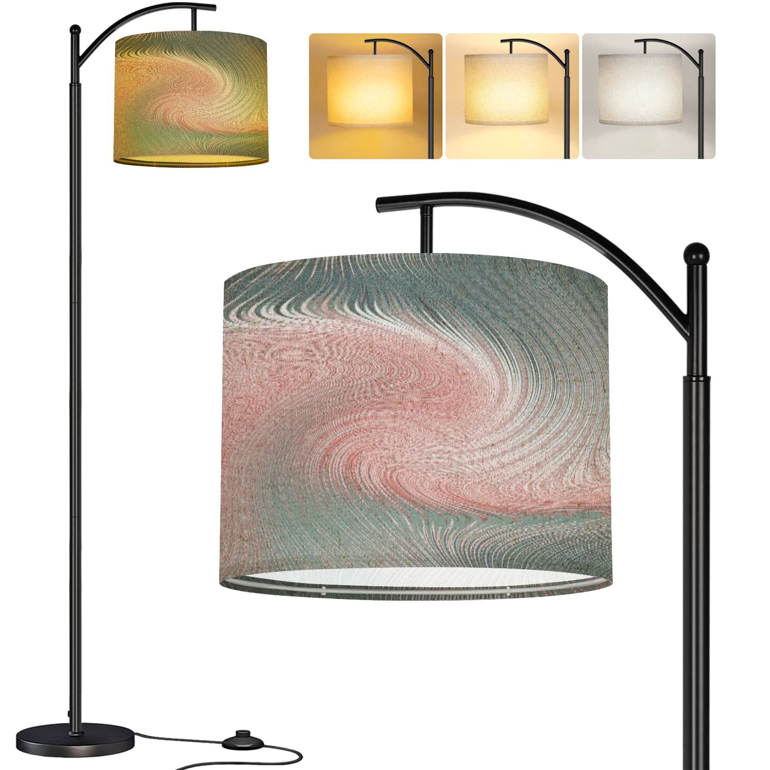 Arc Floor Lamp swirl earthly colors Liquid marble texture design ...