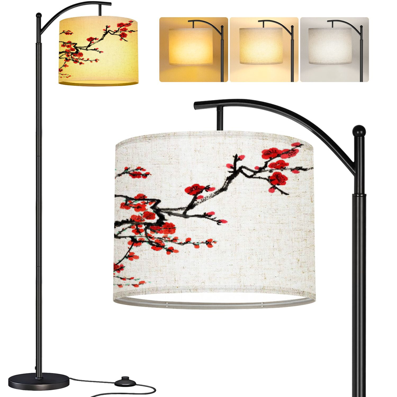 Arc Floor Lamp theme nature Chinese plum blossom Tall Modern Standing ...