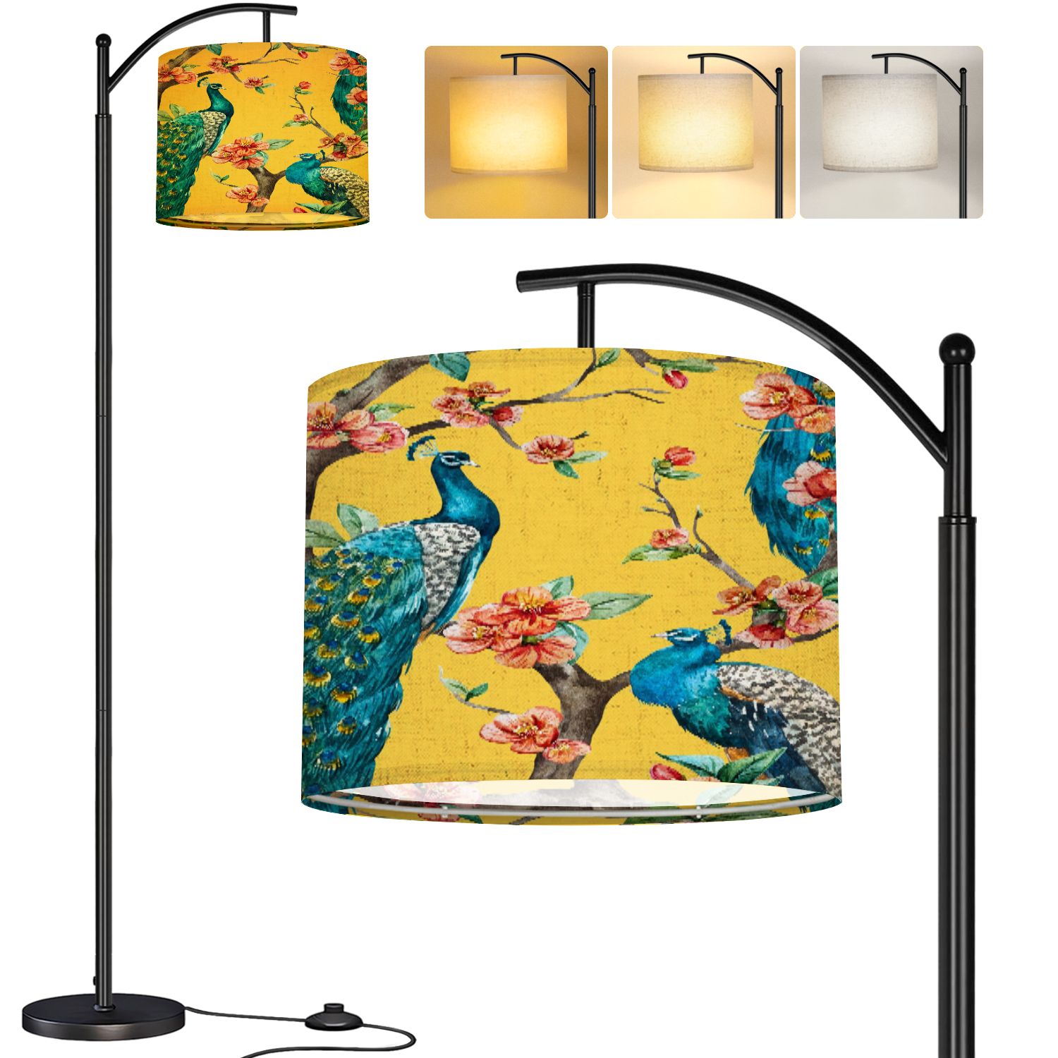 Arc Floor Lamp watercolor seamless pattern tree cherry flowering trees ...