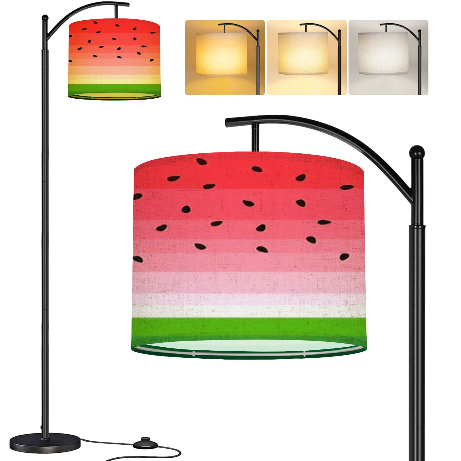 Arc Floor Lamp watermelon black Tall Modern Standing Lamp LED ...