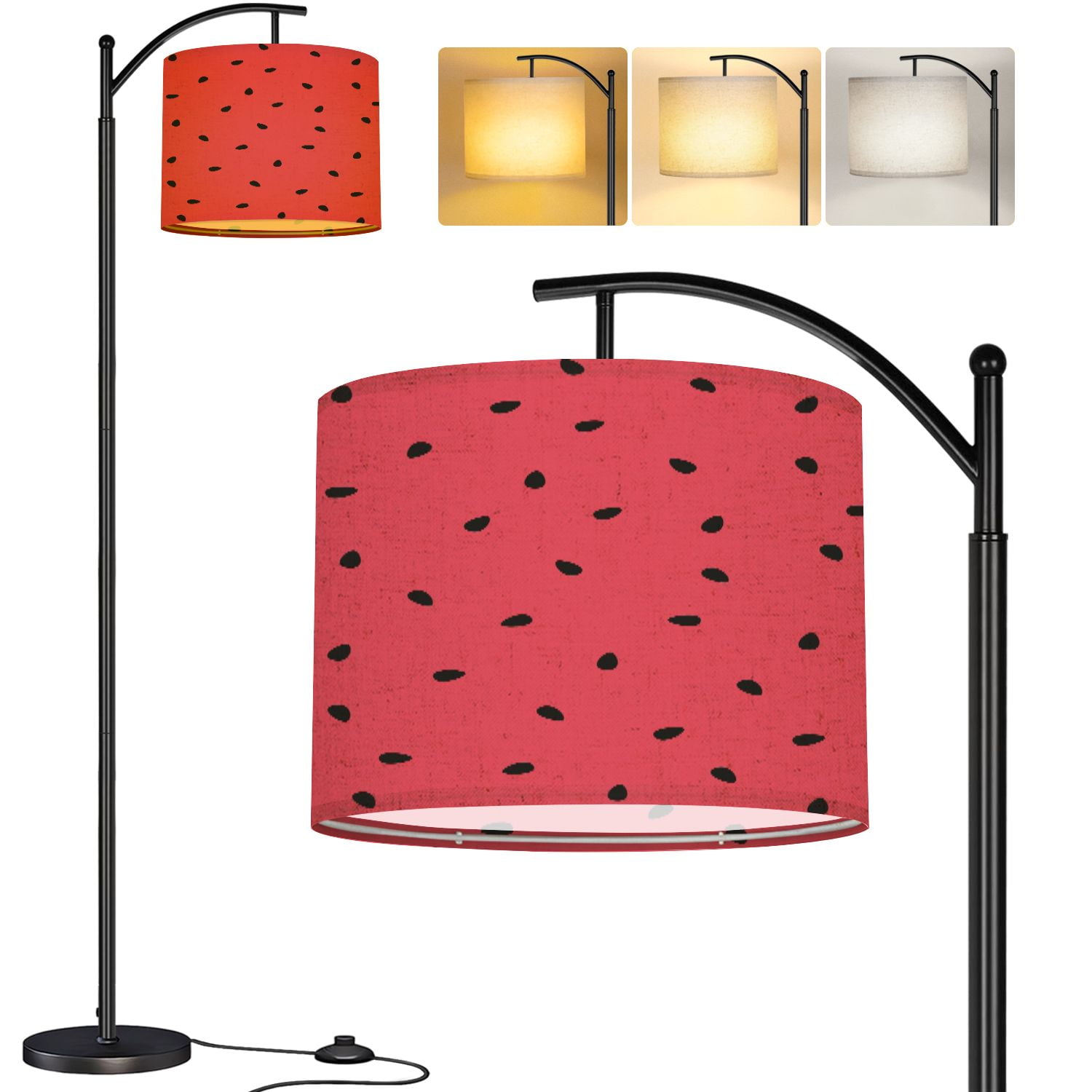 Arc Floor Lamp watermelon black Tall Modern Standing Lamp LED ...