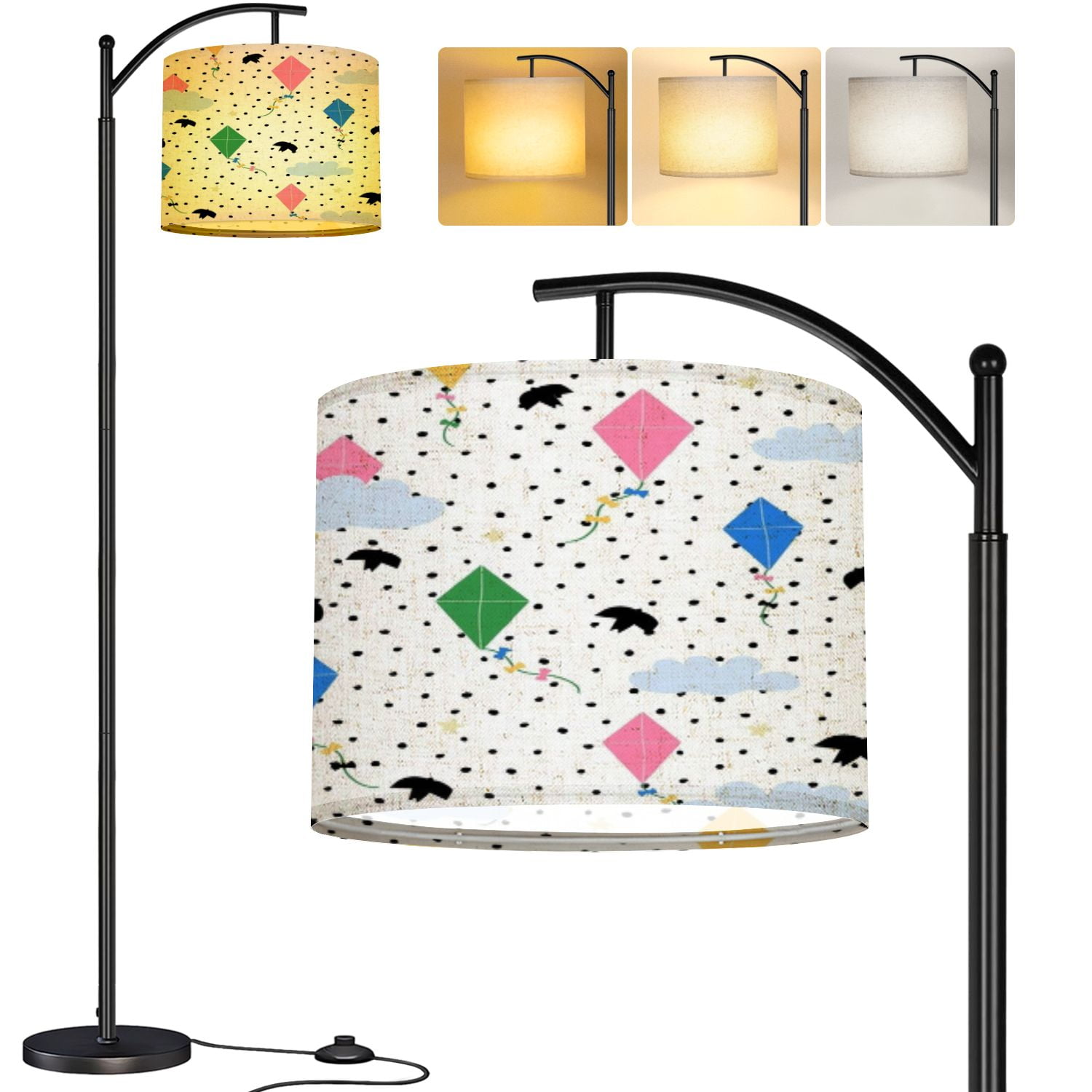 Arc Floor Lamp wind kites seamless pattern Childish summer print hand ...