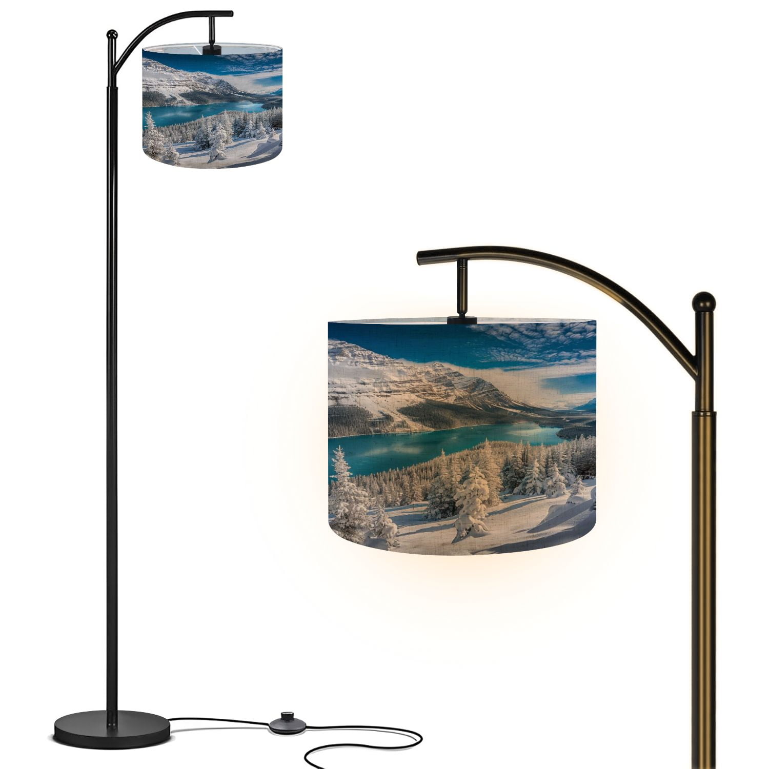 Arc Floor Lamp with Remote, Dimmable Bulb, Art Deco Arched Floor lamp ...