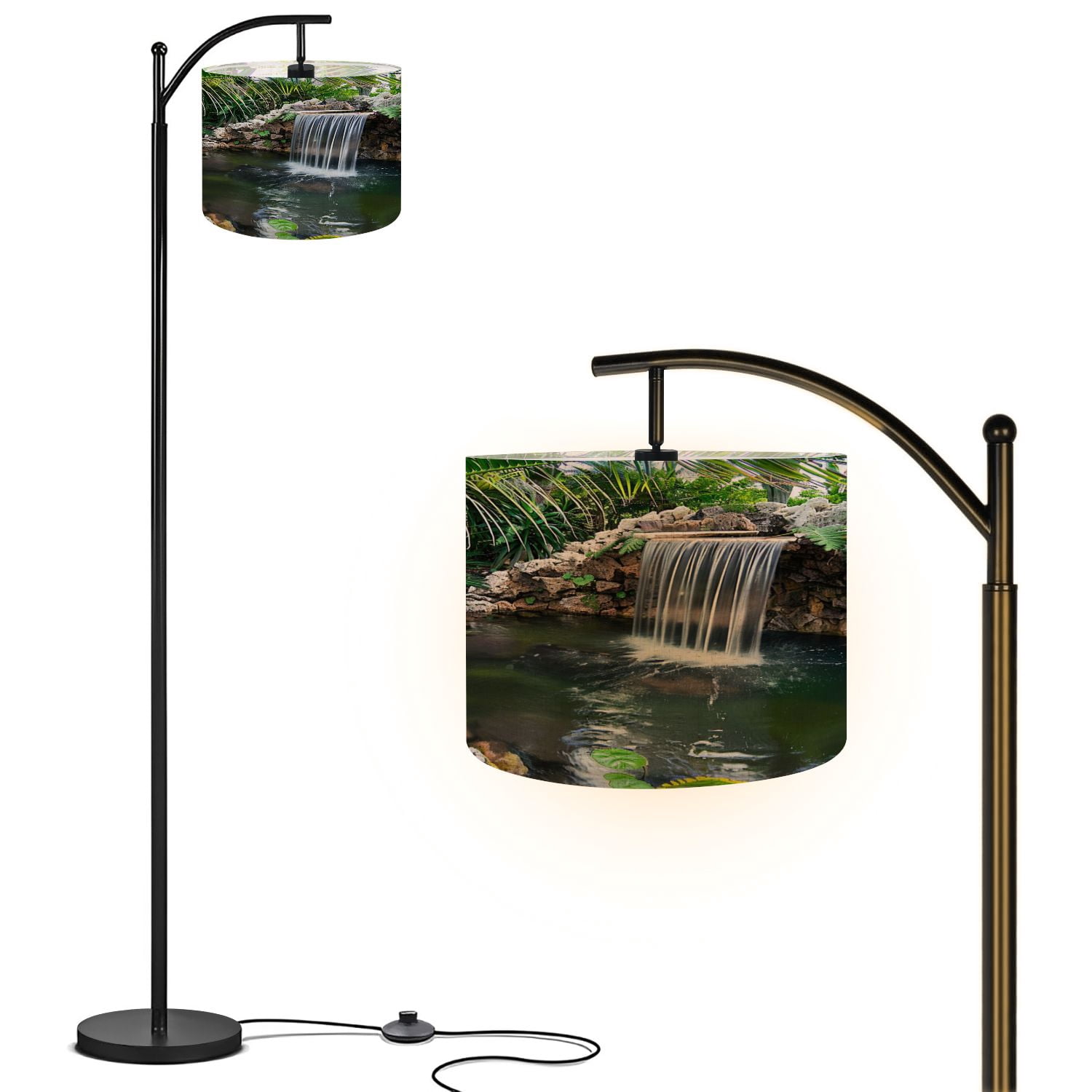 Arc Floor Lamp with Remote, Dimmable Bulb, Art Deco Arched Floor lamp ...