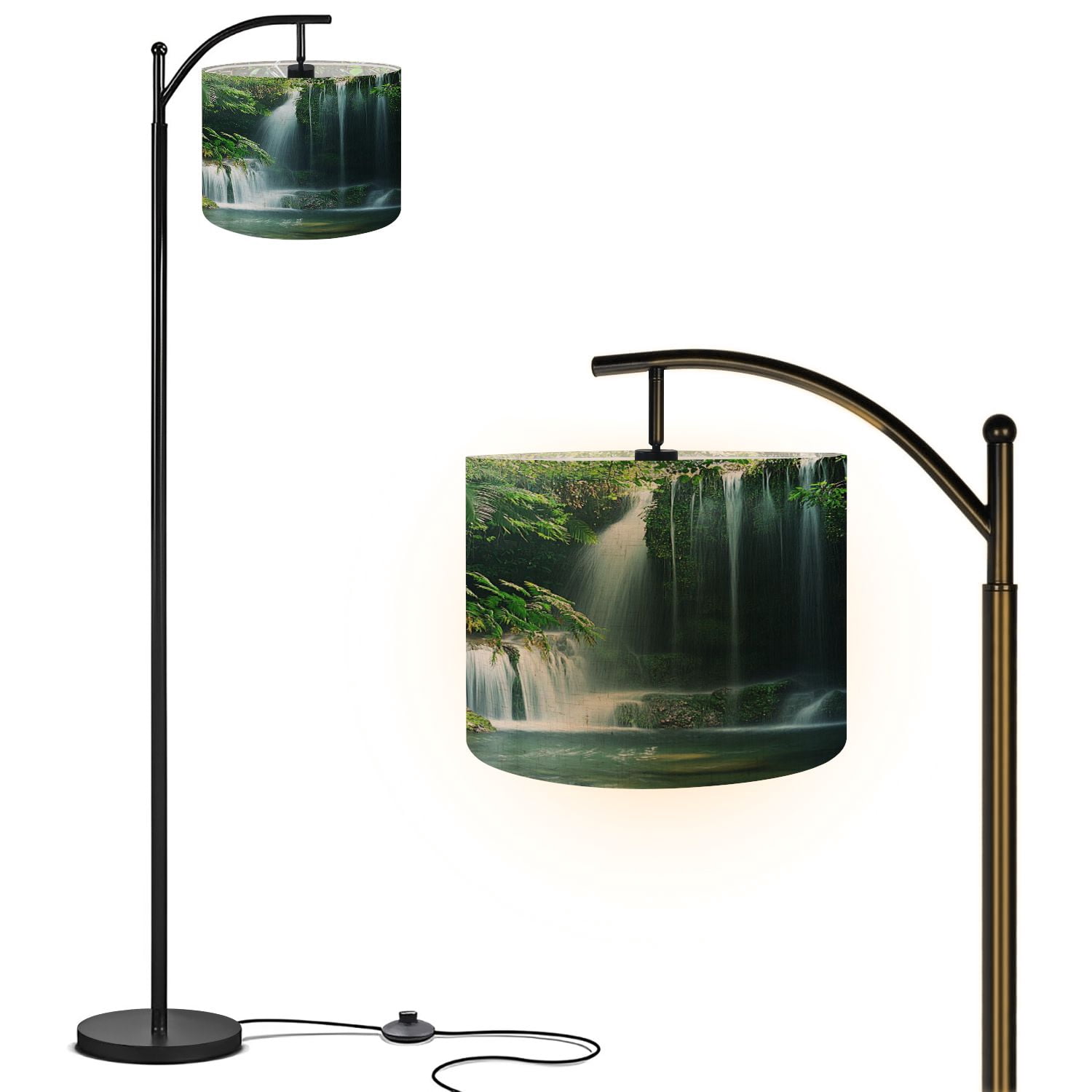 Arc Floor Lamp with Remote, Dimmable Bulb, Art Deco Arched Floor lamp ...
