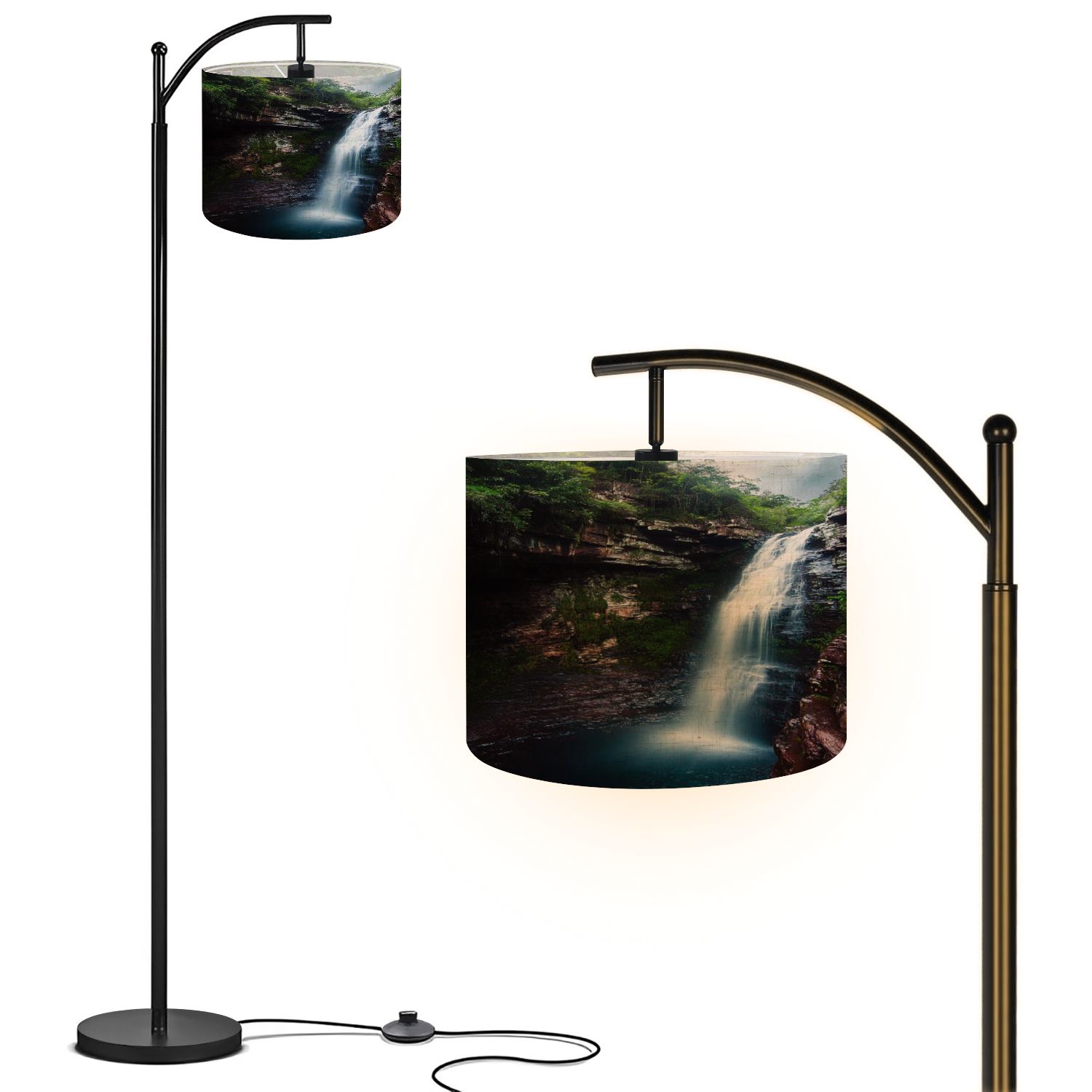 Arc Floor Lamp with Remote, Dimmable Bulb, Art Deco Arched Floor lamp ...