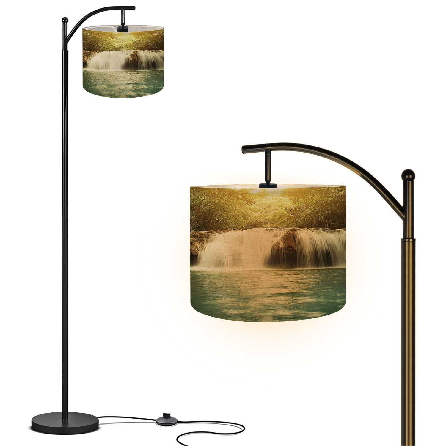 Arc Floor Lamp with Remote, Dimmable Bulb, Art Deco Arched Floor lamp ...