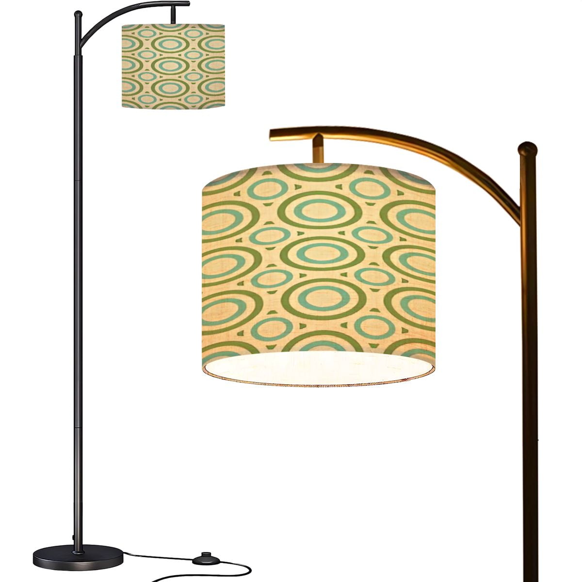 Arc Floor Lamps 50s Retro Seamless Pattern 60s 70s Aesthetic Style age ...