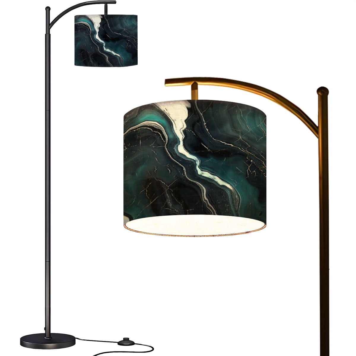 Arc Floor Lamps Abstract 4k Liquid fluid black dark marble obsidian ...