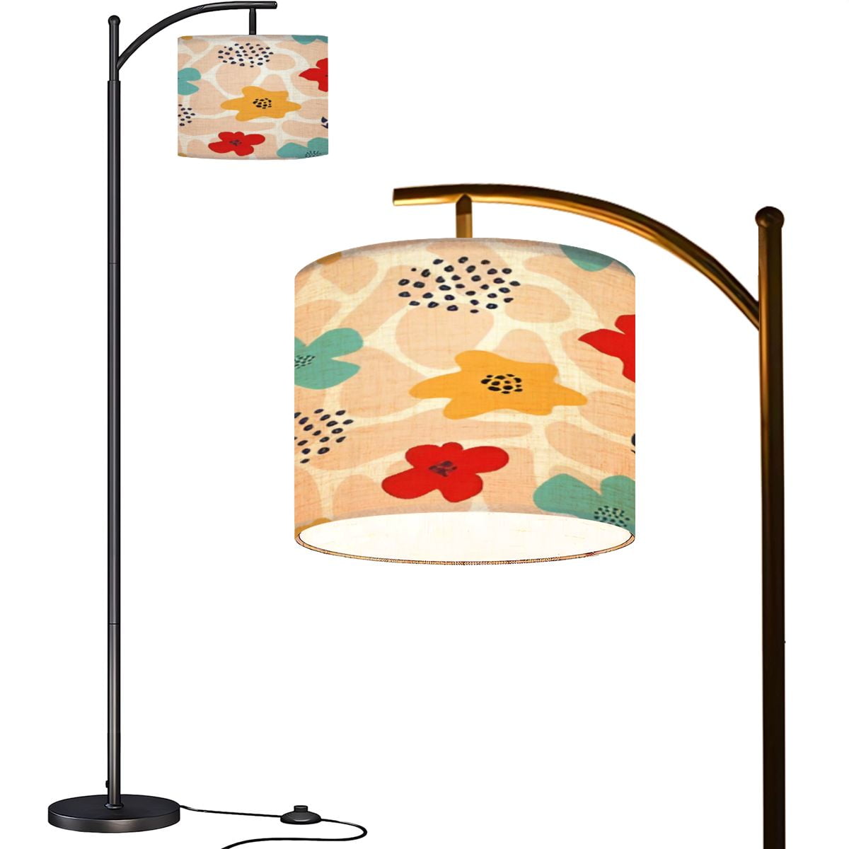 Arc Floor Lamps Abstract Bright Bold Flower Seamless Pattern Colorful ...