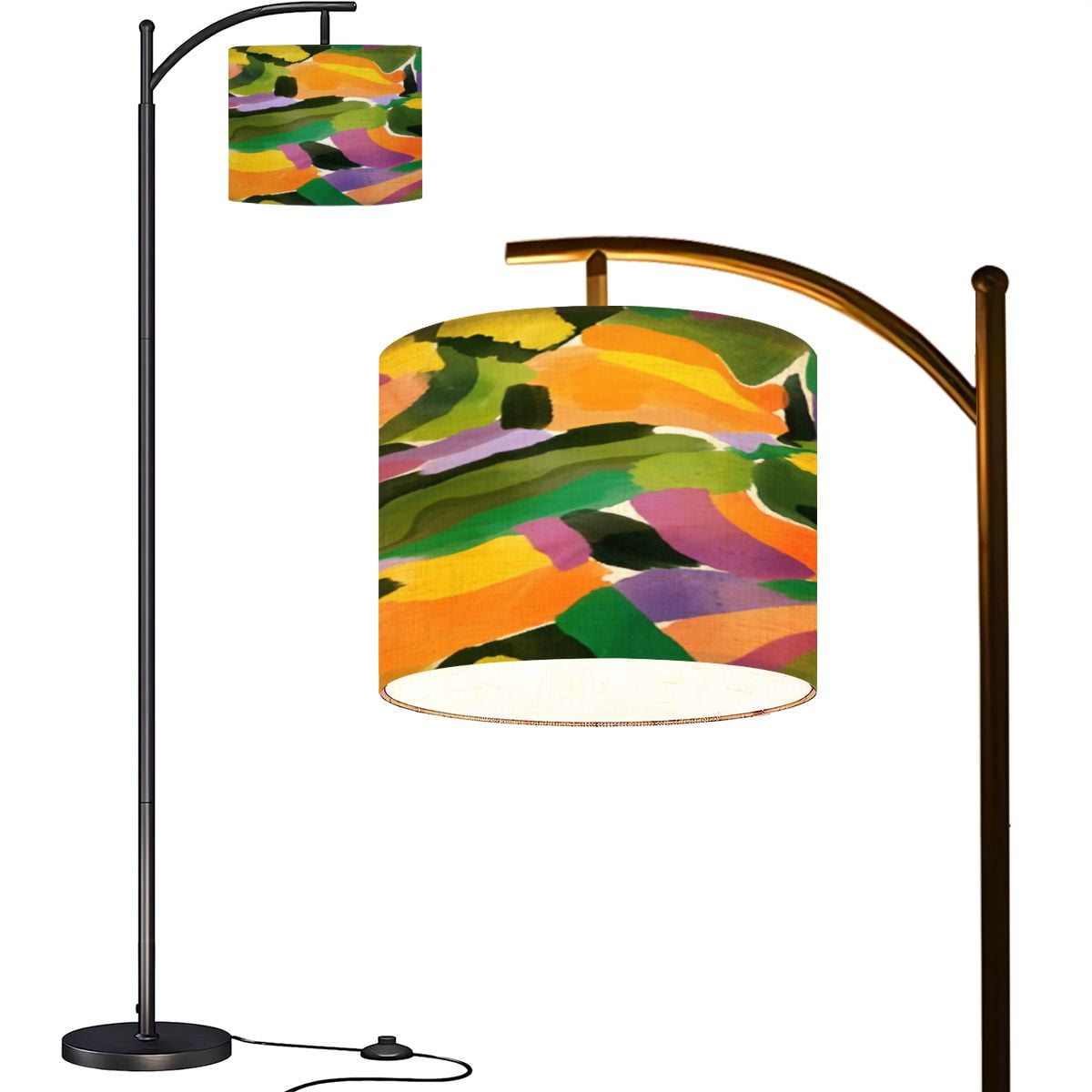 Arc Floor Lamps Abstract Hand Drawing Layered Liquid Fluid Wavy Marble ...