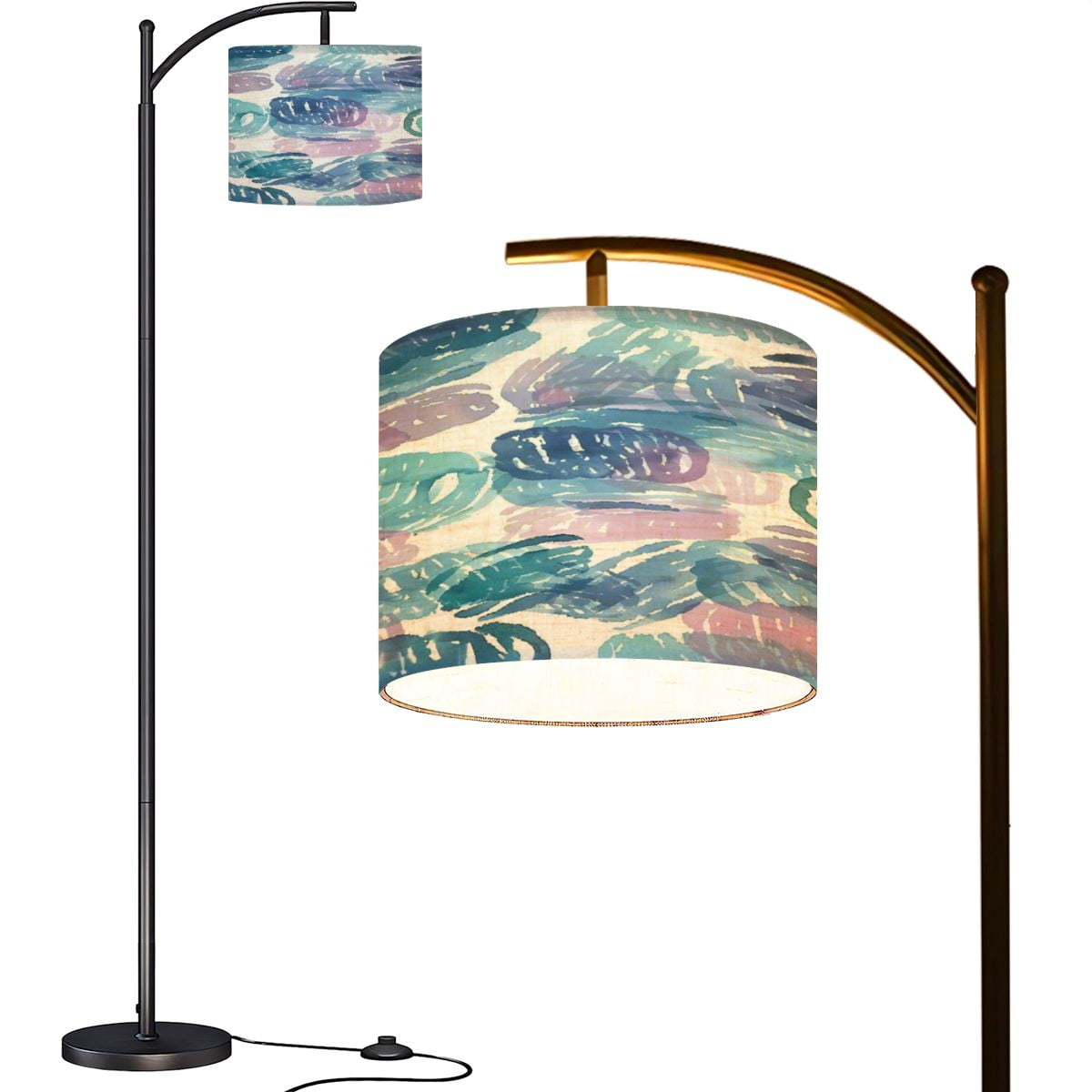 Arc Floor Lamps Abstract Hand Drawing Multi Color Leopard Cheetah Hand ...