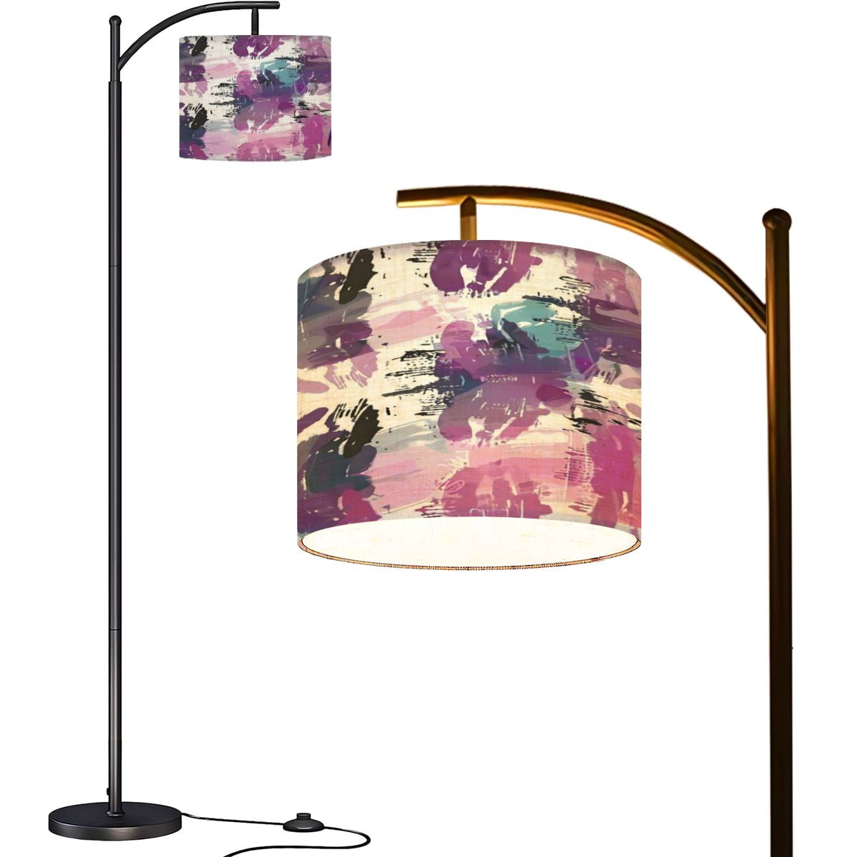 Arc Floor Lamps Abstract Hand Drawing Psychedelic Camouflage Wavy ...