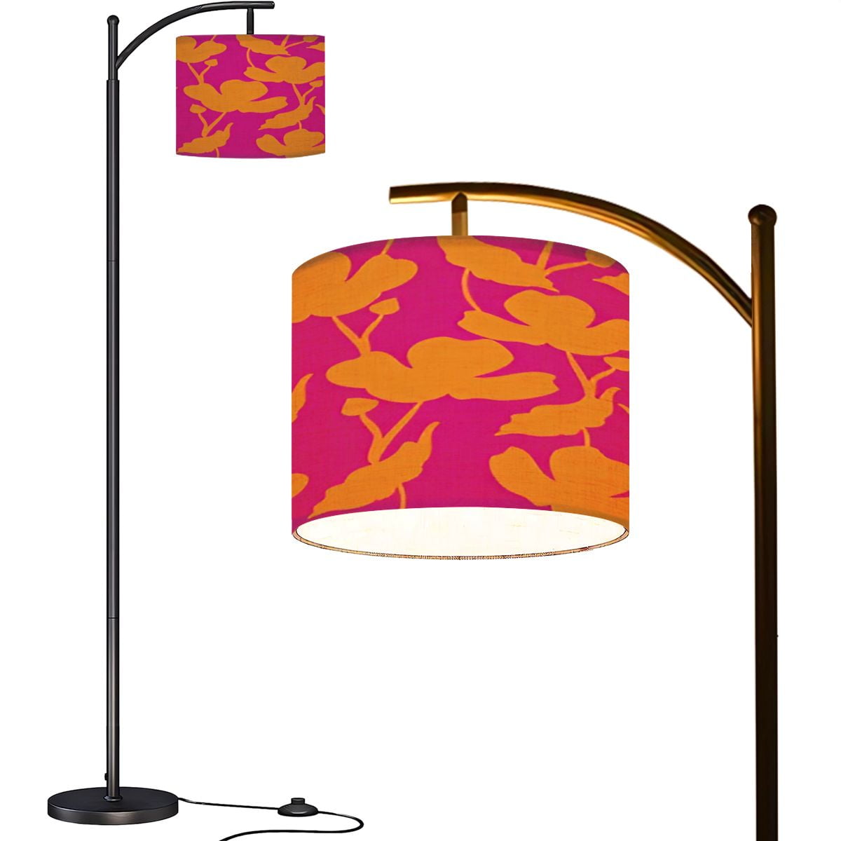 Arc Floor Lamps Abstract Hand Drawing Two Colors Victorian Baroque ...