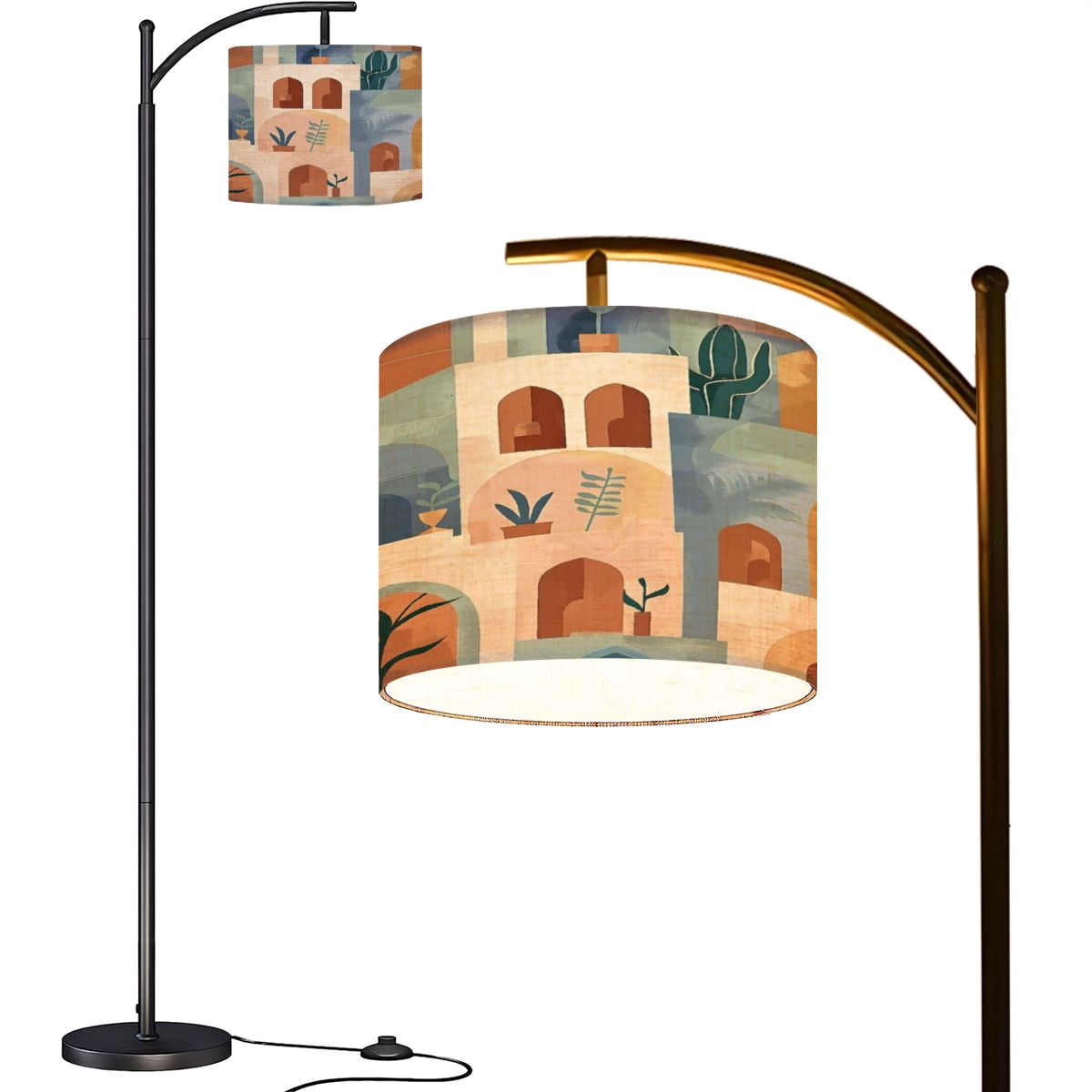 Arc Floor Lamps Abstract Minimalist geometric shapes seamless pattern ...