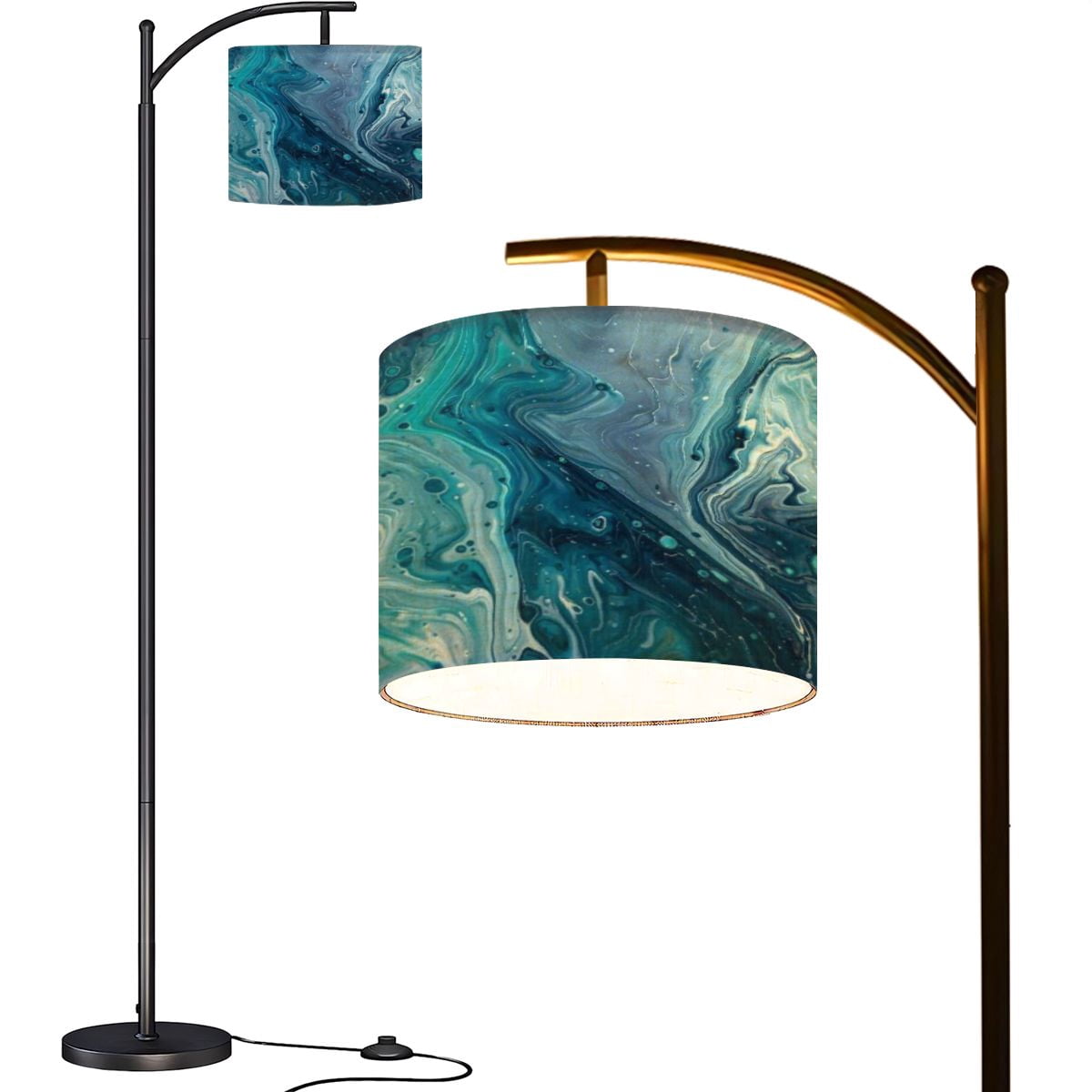 Arc Floor Lamps Abstract acrylic paint tones Modern LED Adjustable ...