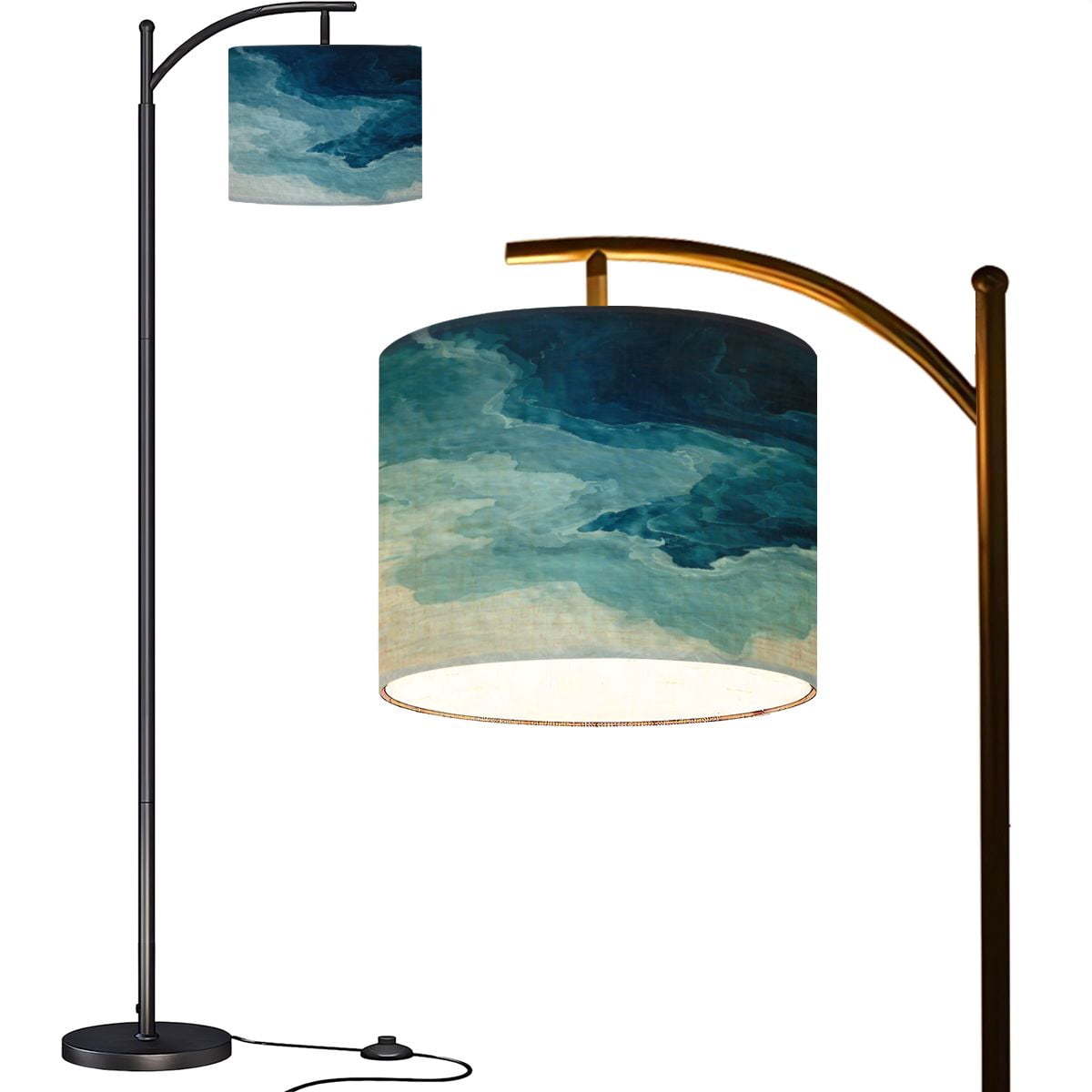 Arc Floor Lamps Abstract art blue paint liquid fluid grunge texture ...