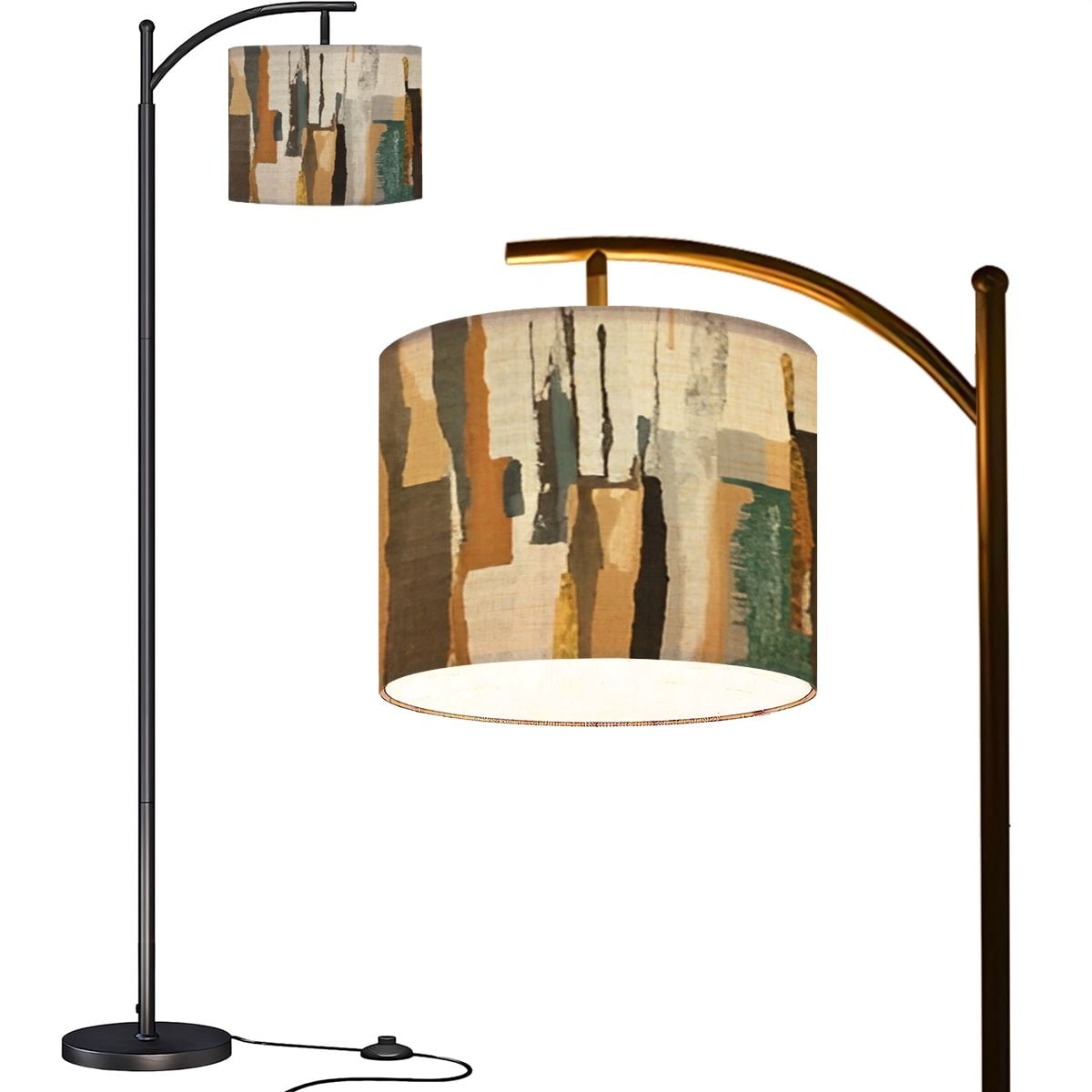 Arc Floor Lamps Abstract art print Golden texture oil Oil canvas ...