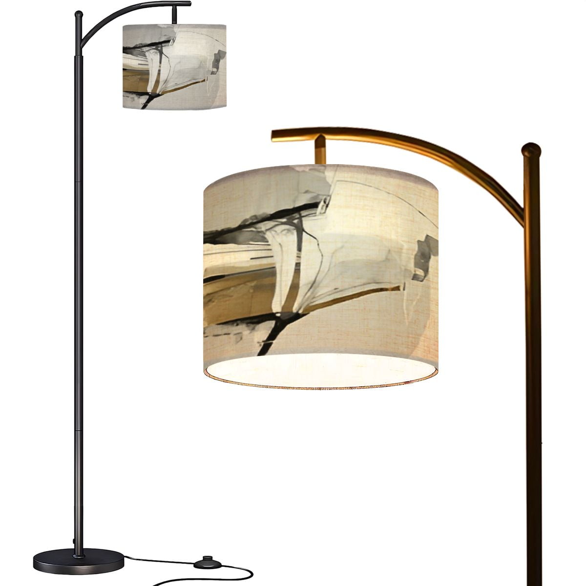 Arc Floor Lamps Abstract artwork Gold mural print poster grunge texture ...