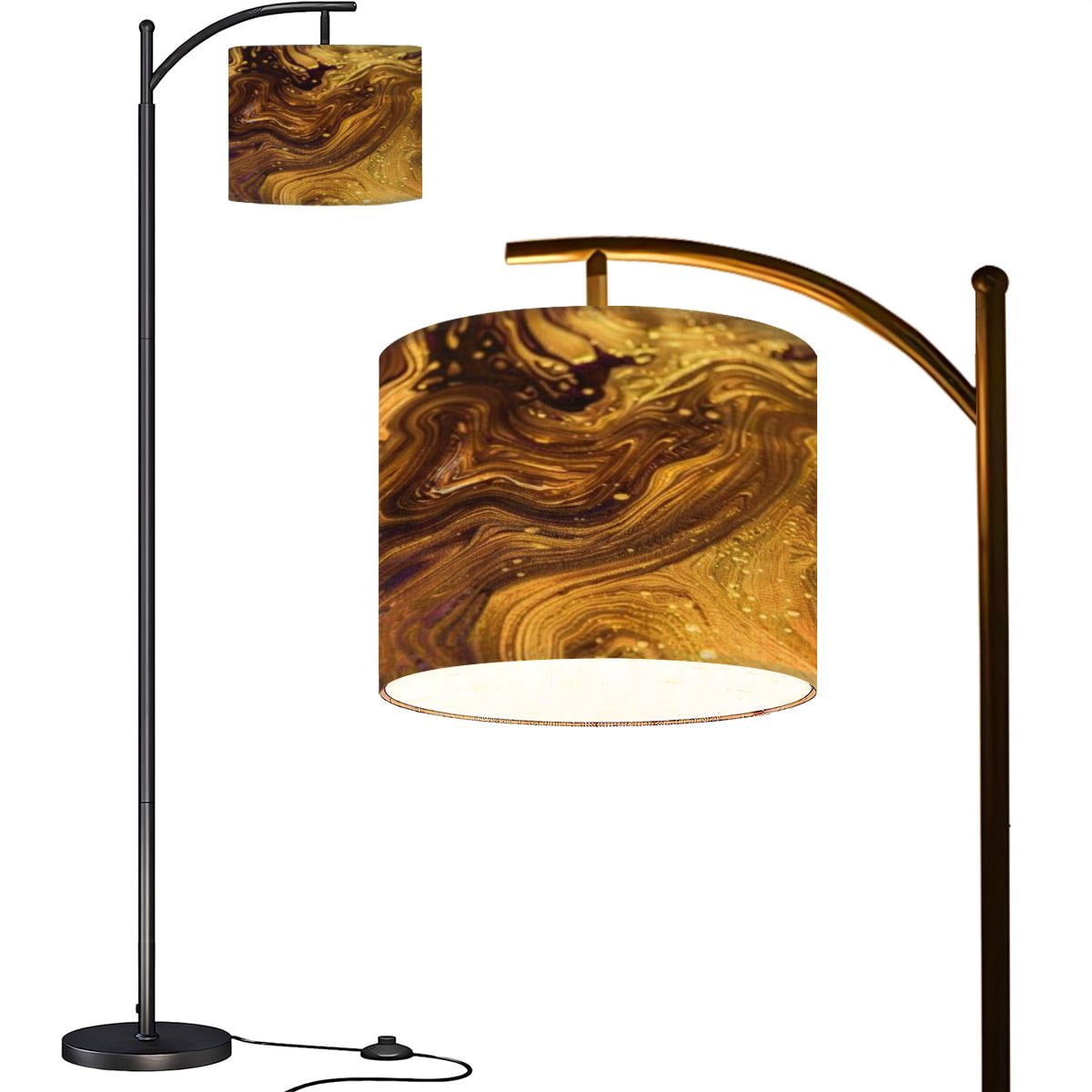 Arc Floor Lamps Abstract emotional art Modern Golden liquid acrylic ...