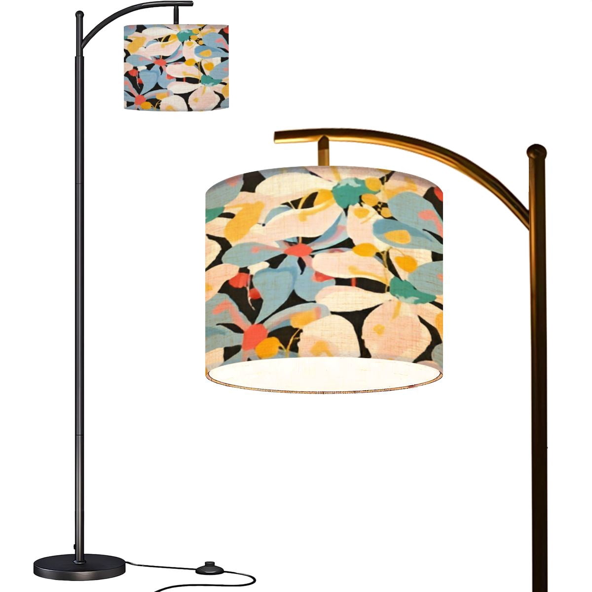 Arc Floor Lamps Abstract floral seamless pattern Bright colors gouache ...