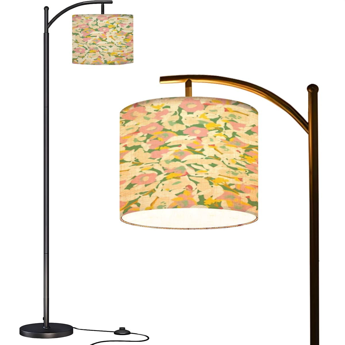 Arc Floor Lamps Abstract floral seamless pattern pastel colors gouache ...