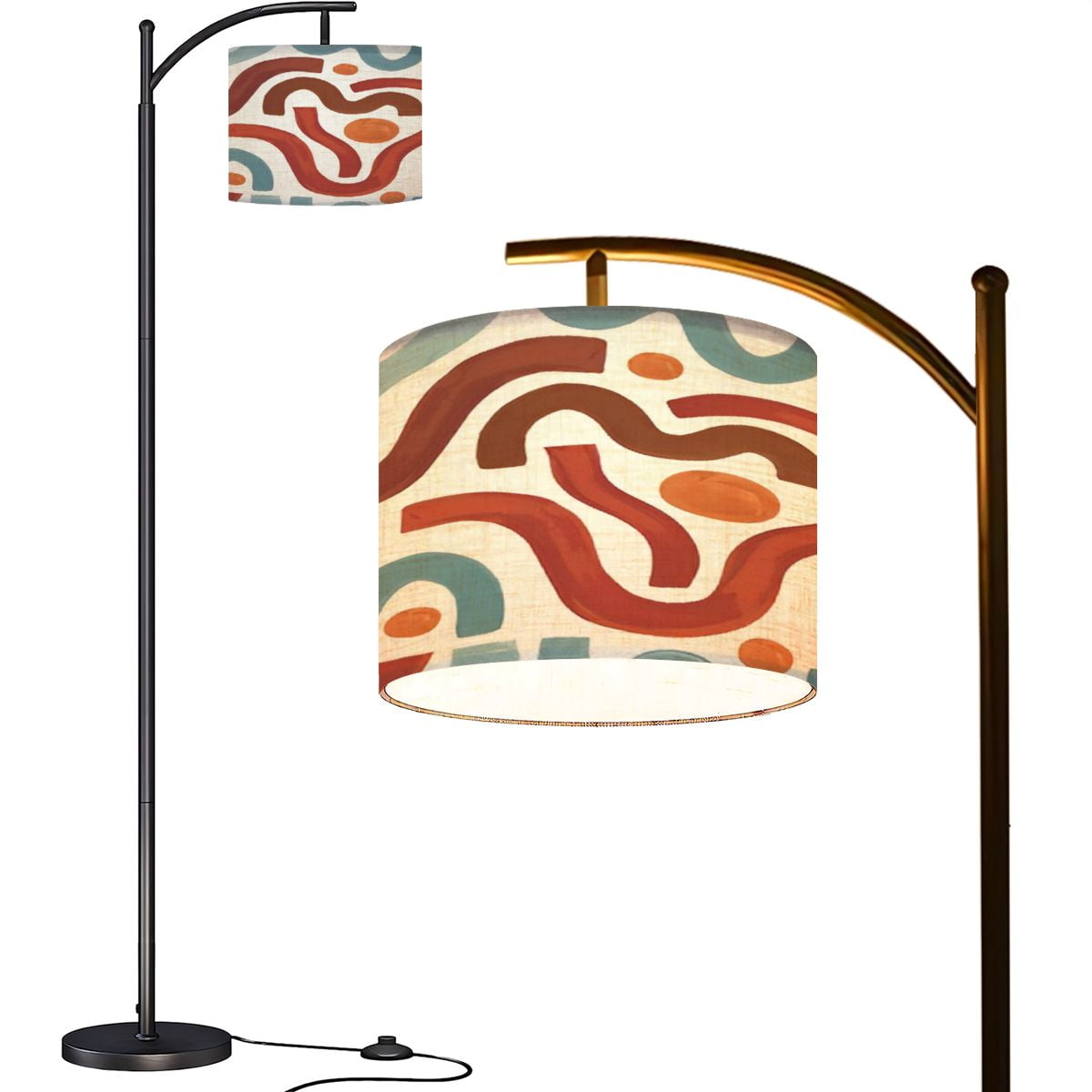 Arc Floor Lamps Abstract geometric shapes seamless pattern Watercolor ...