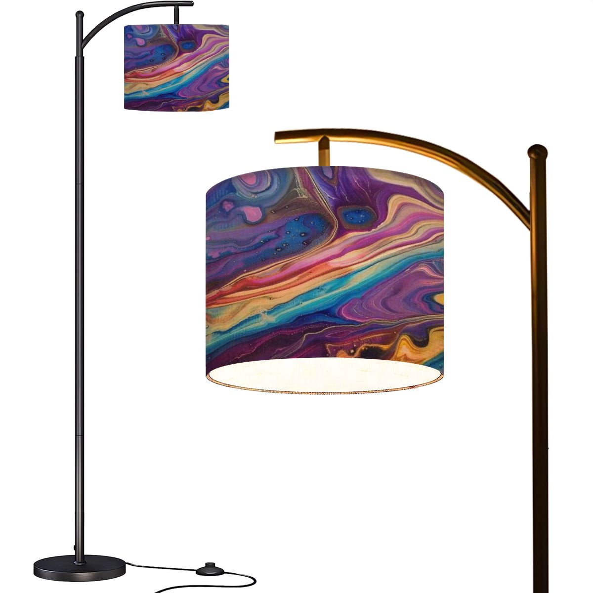 Arc Floor Lamps Abstract ink Mixture acrylic paints Inkscapes Modern ...