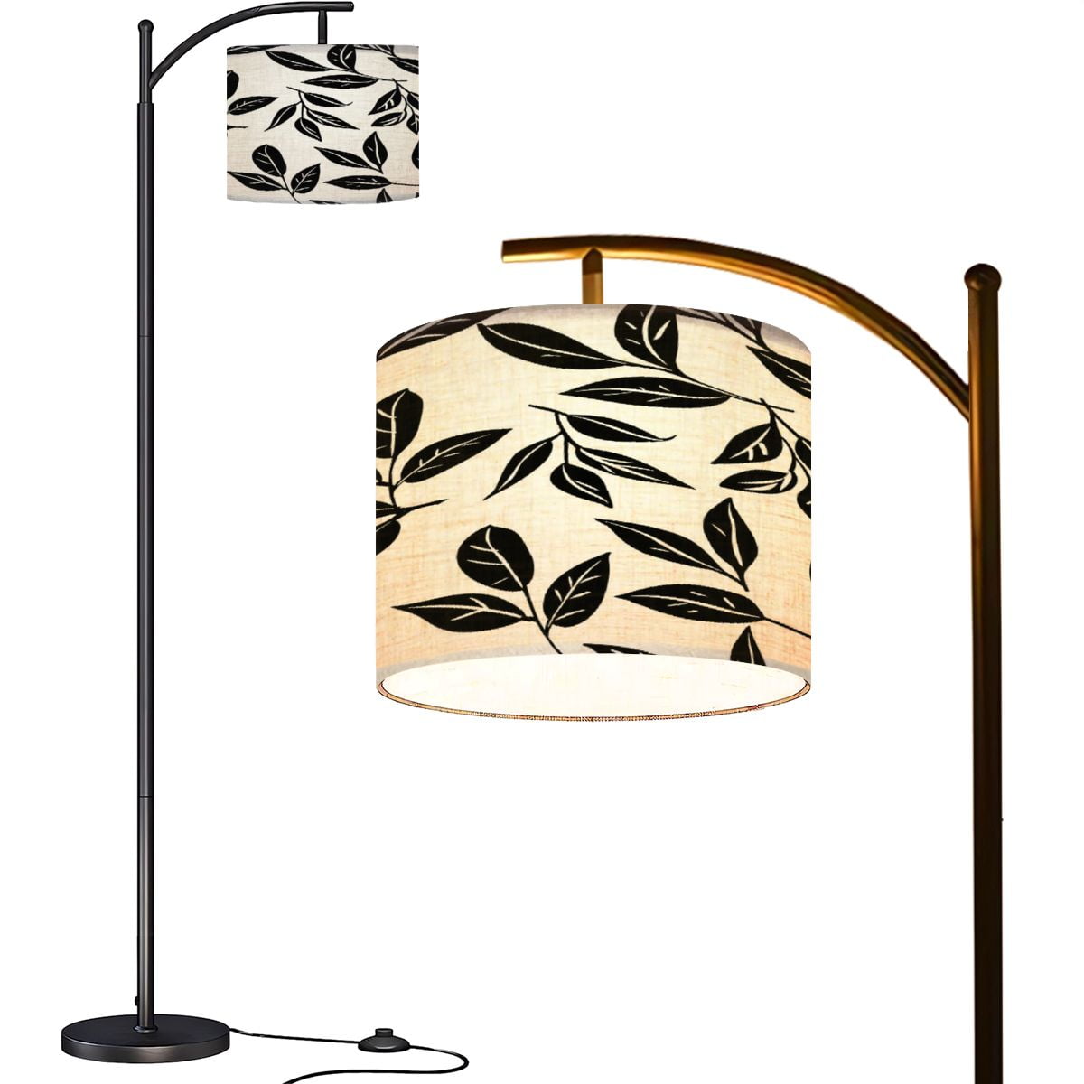 Arc Floor Lamps Abstract leaves silhouettes seamless pattern Hand drawn ...