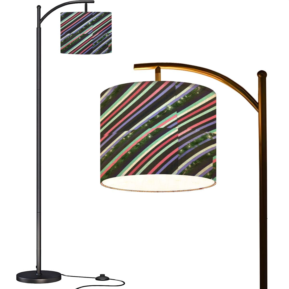 Arc Floor Lamps Abstract lines diagonal fabric texture Modern LED ...