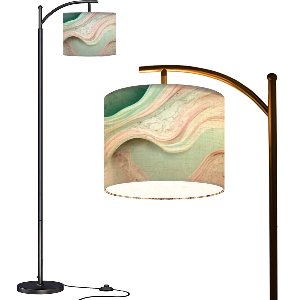 Arc Floor Lamps Abstract luxury marble art marbling texture Mint green ...