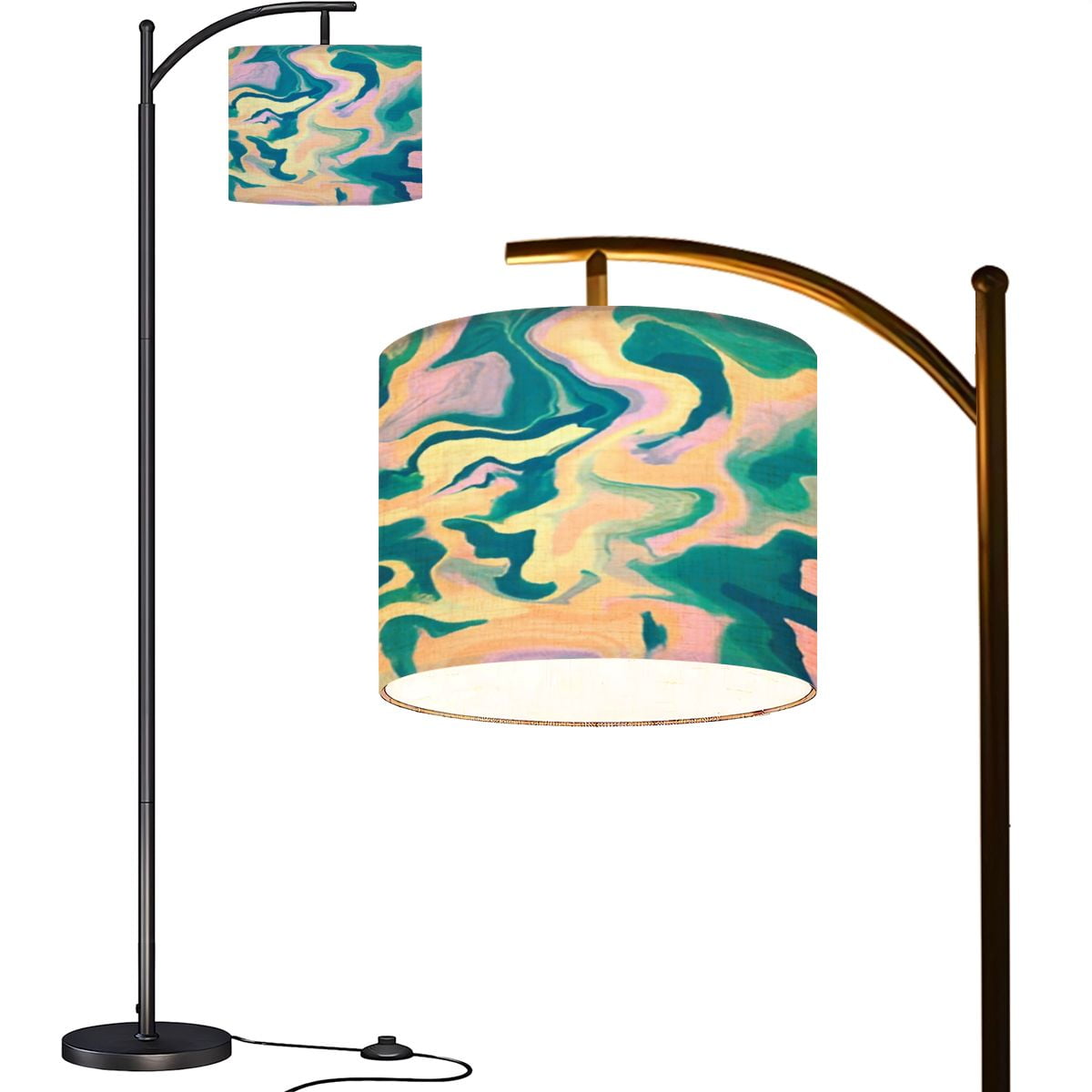 Arc Floor Lamps Abstract marble seamless pattern Hand drawn acrylic ...