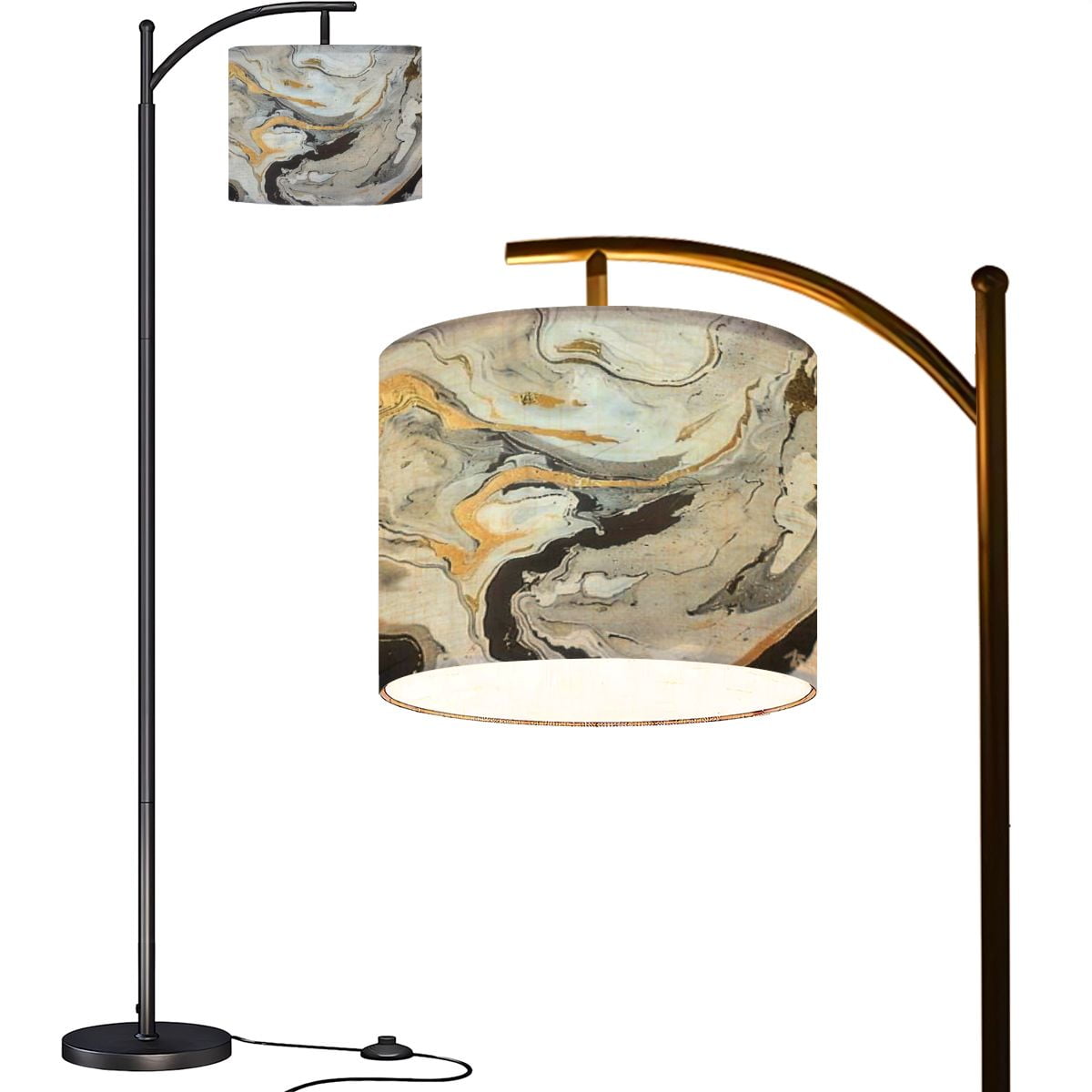 Arc Floor Lamps Abstract marbling texture Ink Hand acrylic backdrop ...
