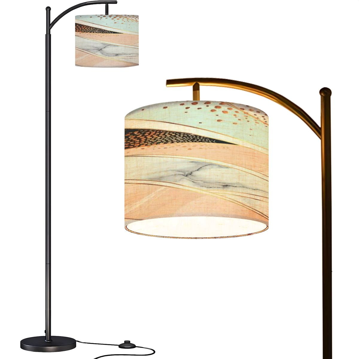 Arc Floor Lamps Abstract modern diagonal marble stripes hand drawn ...