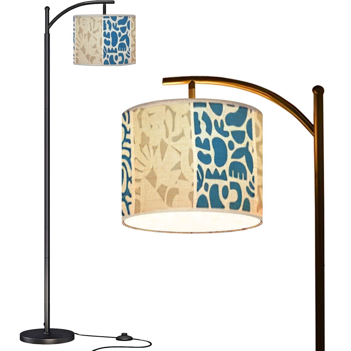 Arc Floor Lamps Abstract nature leaf collage shape seamless pattern set ...